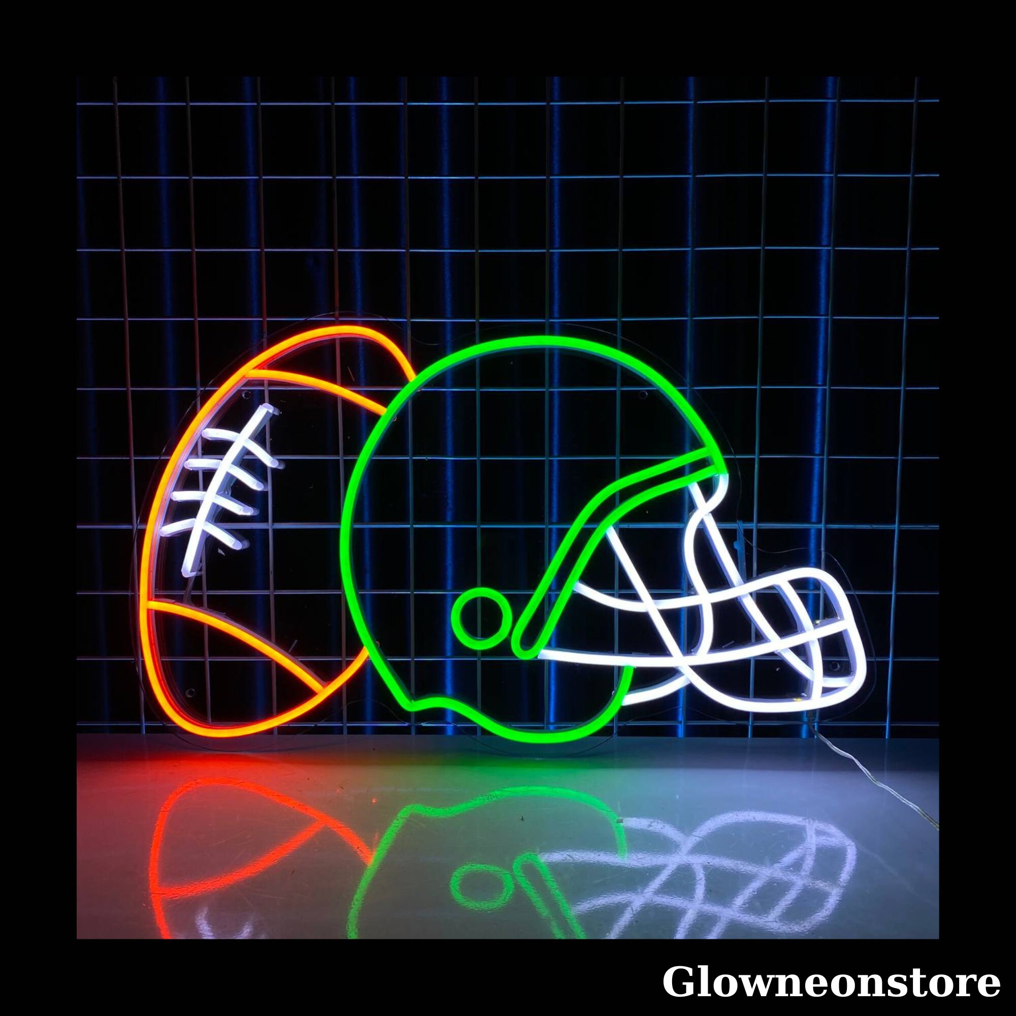 Glowneon American Neon Sign, American Football Helmet Led Sign ...