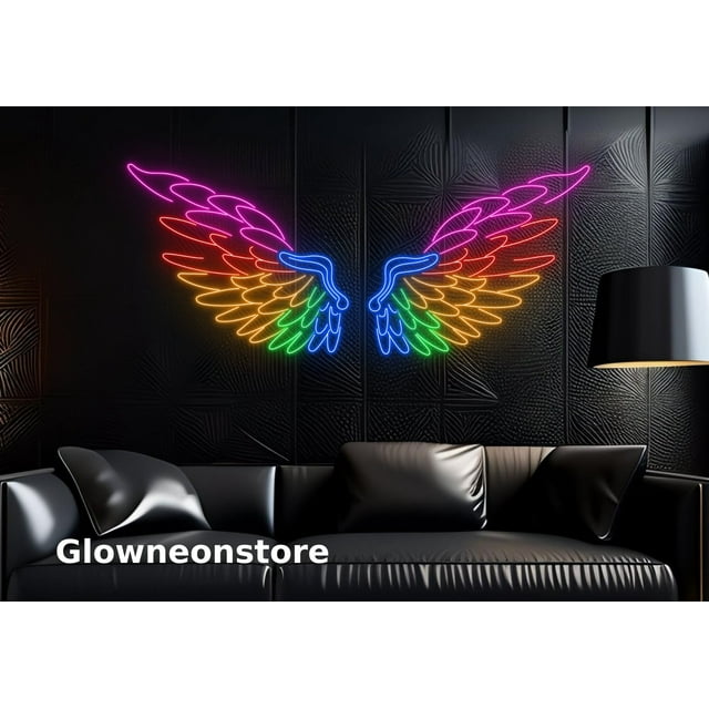Glowneon Angel Wings Neon Sign, Angel Wings Led Light, Wings Of Angels ...