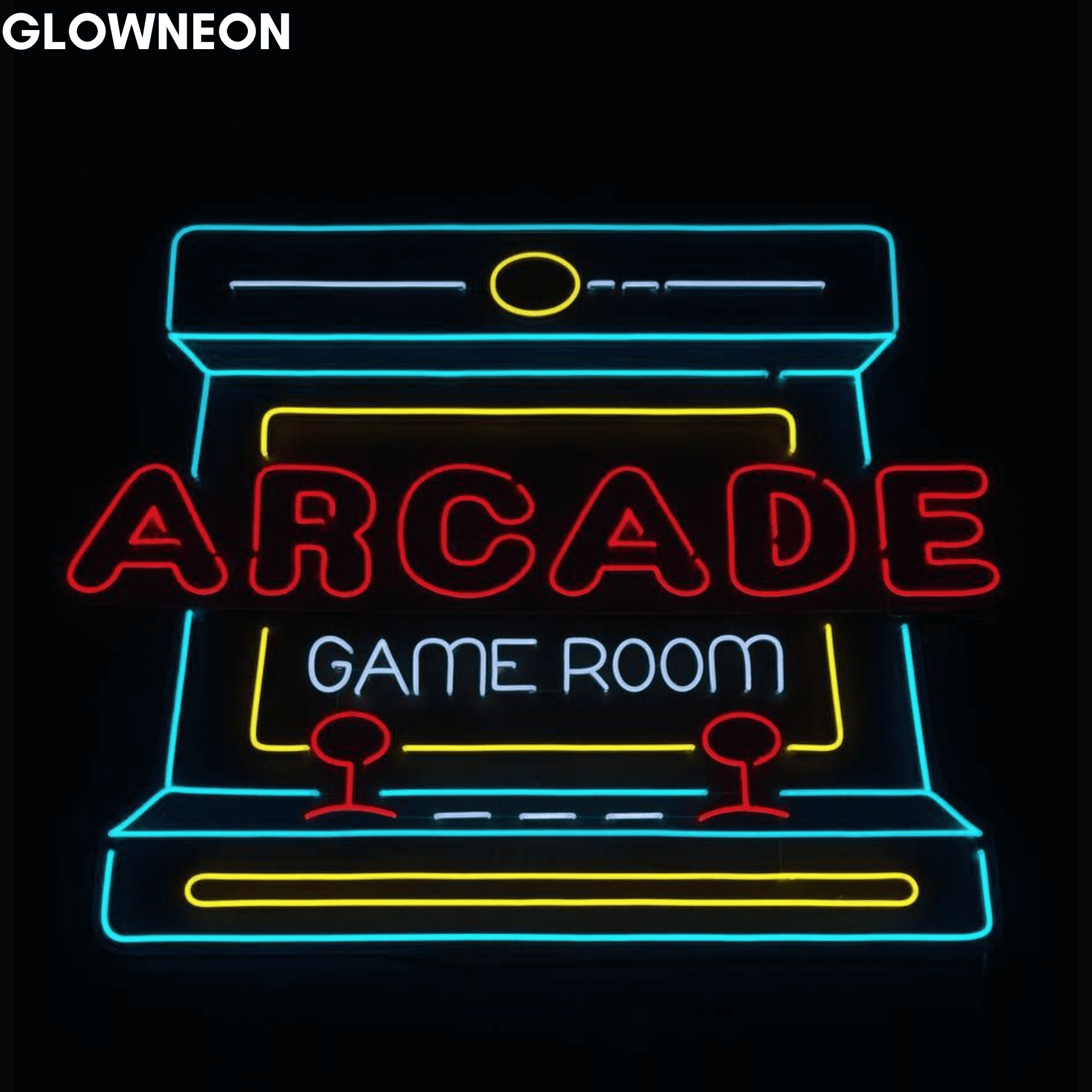 Glowneon Arcade Game Room Neon Sign, Arcade Pinball Game Led Light ...