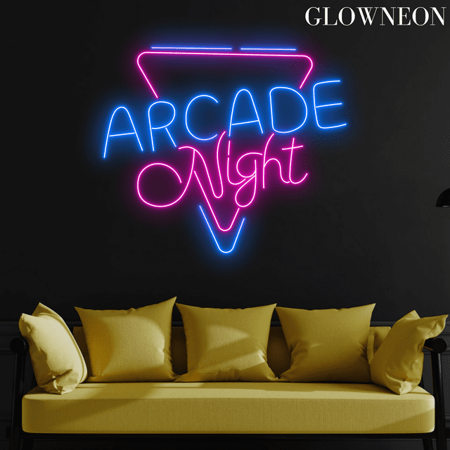 Glowneon Arcade Night Neon Sign, Arcade Pinball Led Sign, Game Decor ...