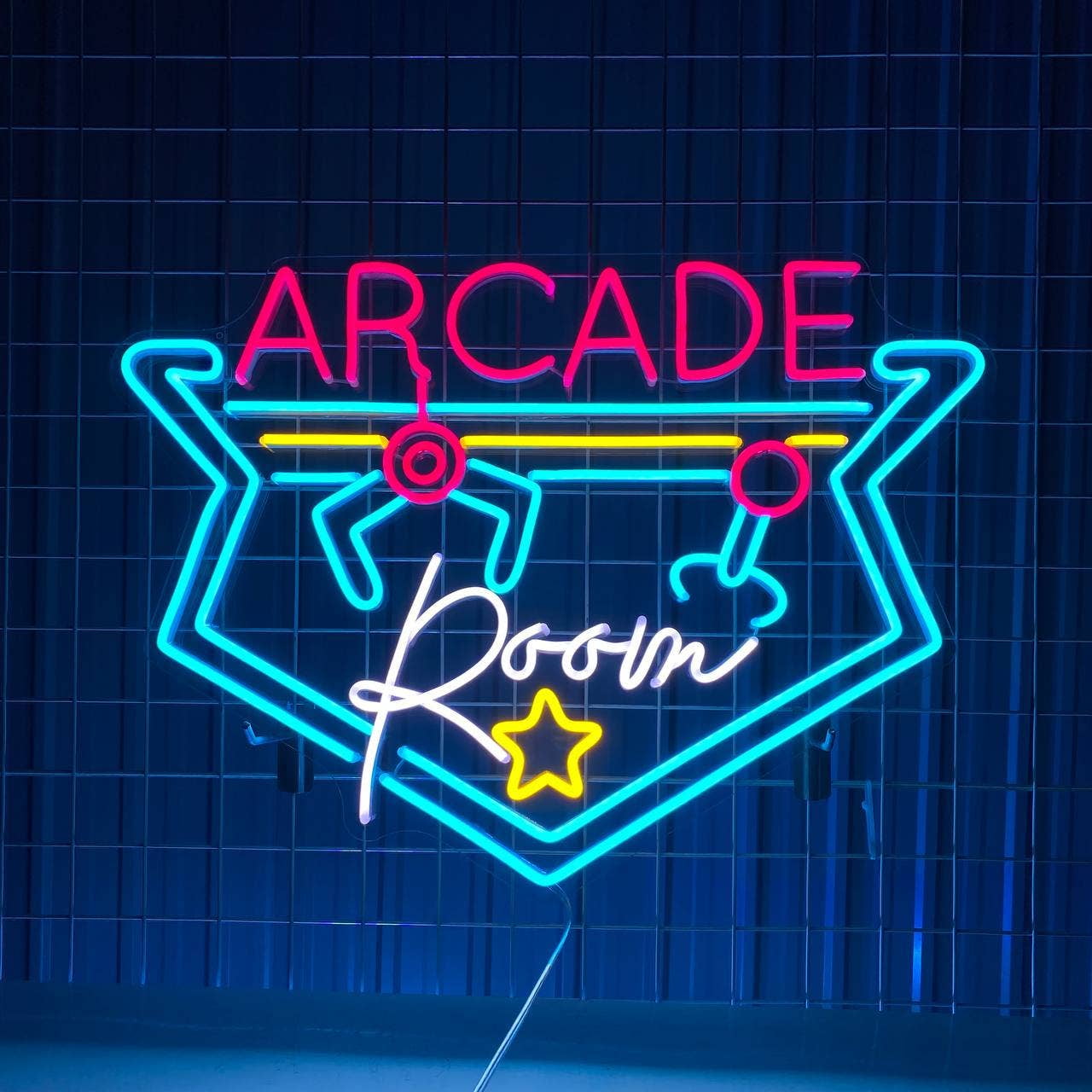 Glowneon Arcade Room Neon Sign, Arcade Machine Game Retro Led Sign ...