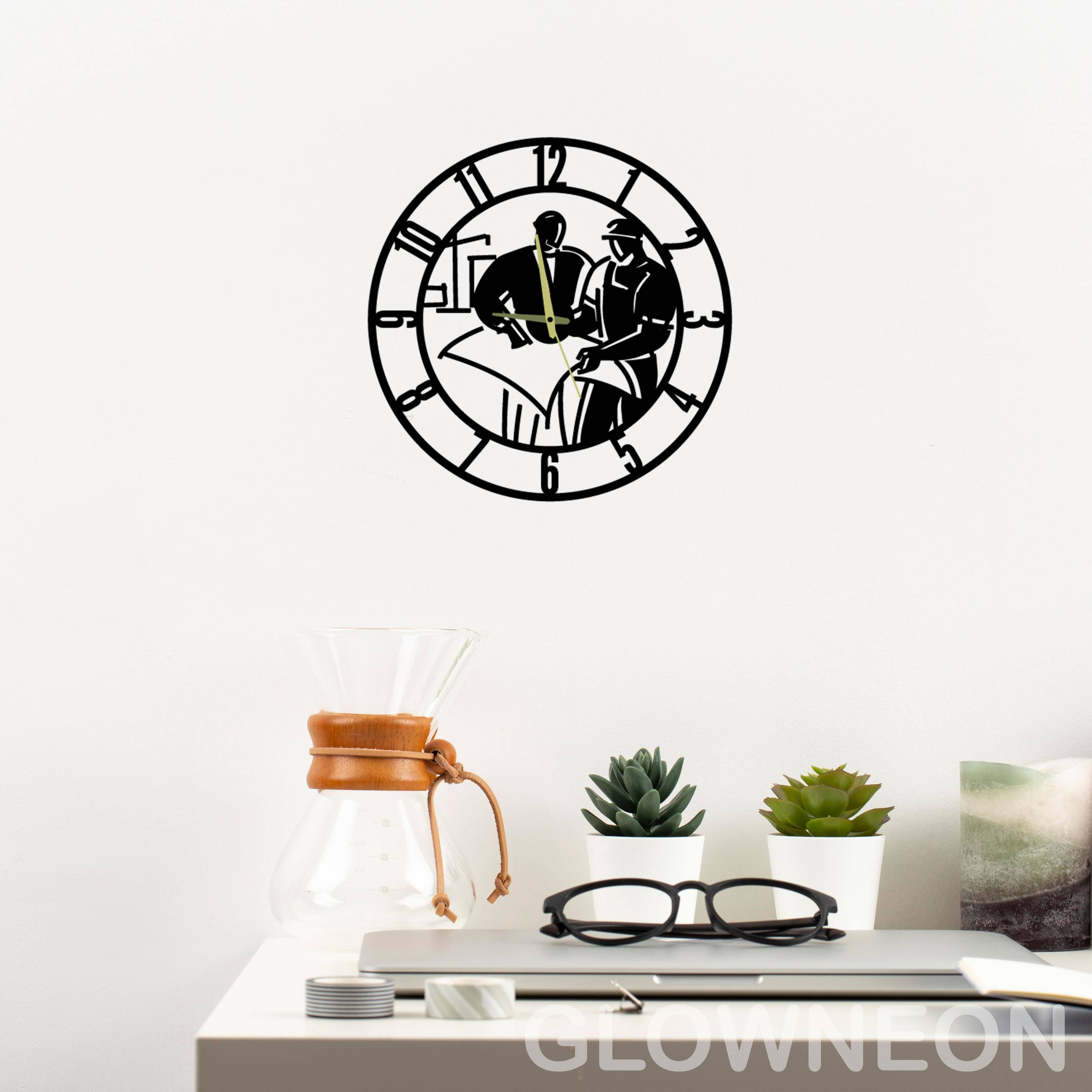 Glowneon Architect Wall Clock, Architect Office Metal Wall Clock Deco ...