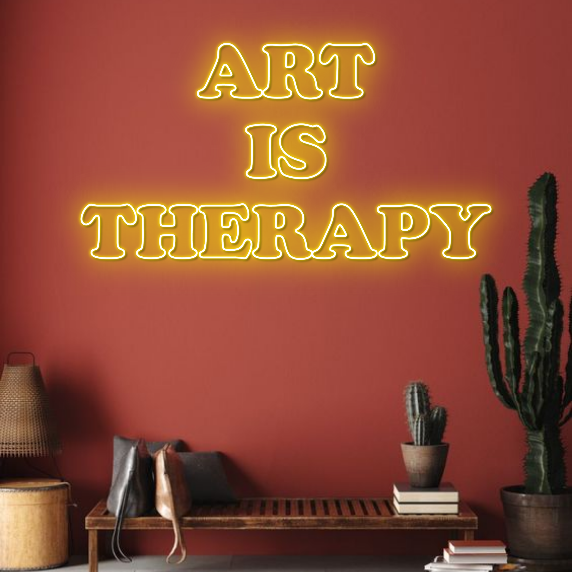 Glowneon Art Is Therapy Neon Sign, Long-lasting Lights Wall Decor ...