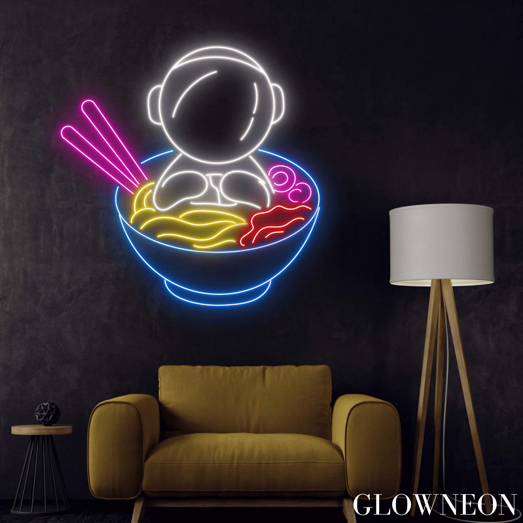Glowneon Astronaut Ramen Neon Sign, Japanese Ramen Restaurant Led Art ...