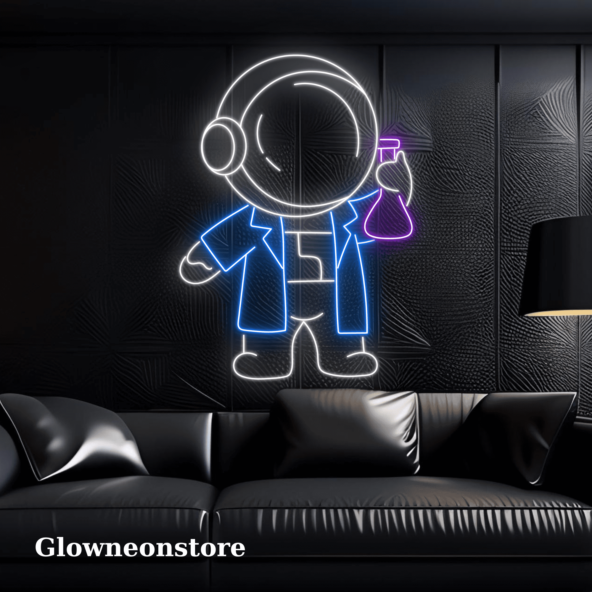 Glowneon Astronaut Scientist Neon Sign, Spaceman Scientist Led Decor ...