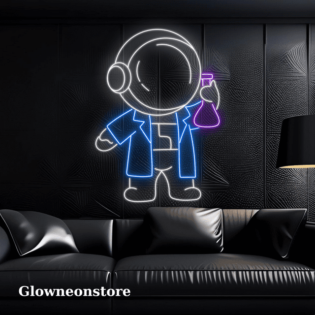 Glowneon Astronaut Scientist Neon Sign, Spaceman Scientist Led Decor ...