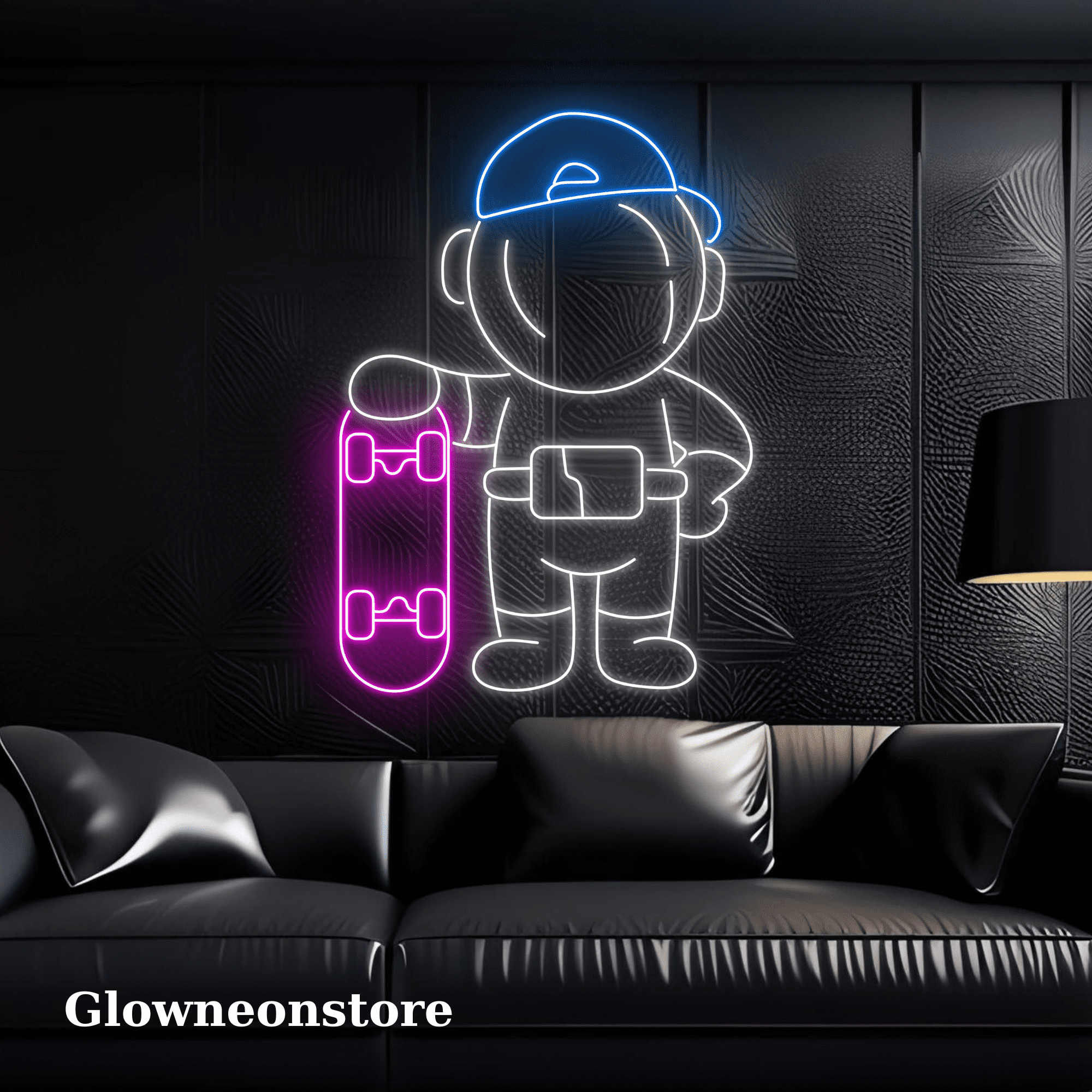 Glowneon Astronaut Skateboarding Neon Sign, Skateboard Shop Decor ...