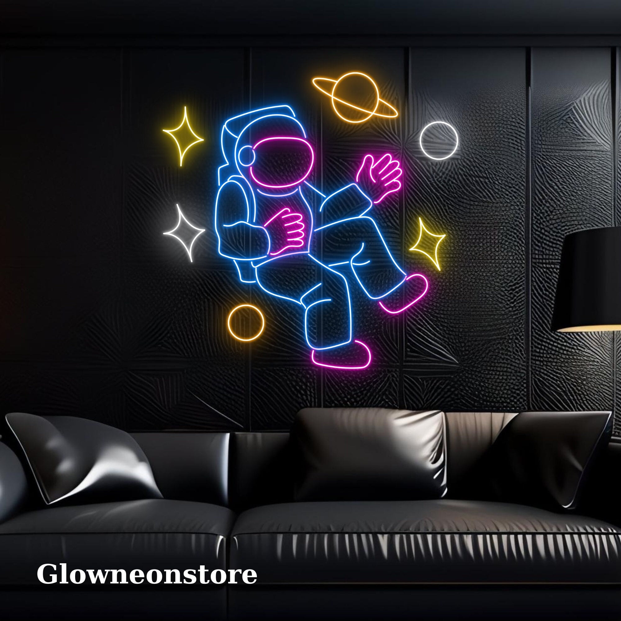 Glowneon Astronaut Star Neon Sign, Astronaut Star Led Sign, Astronaut ...