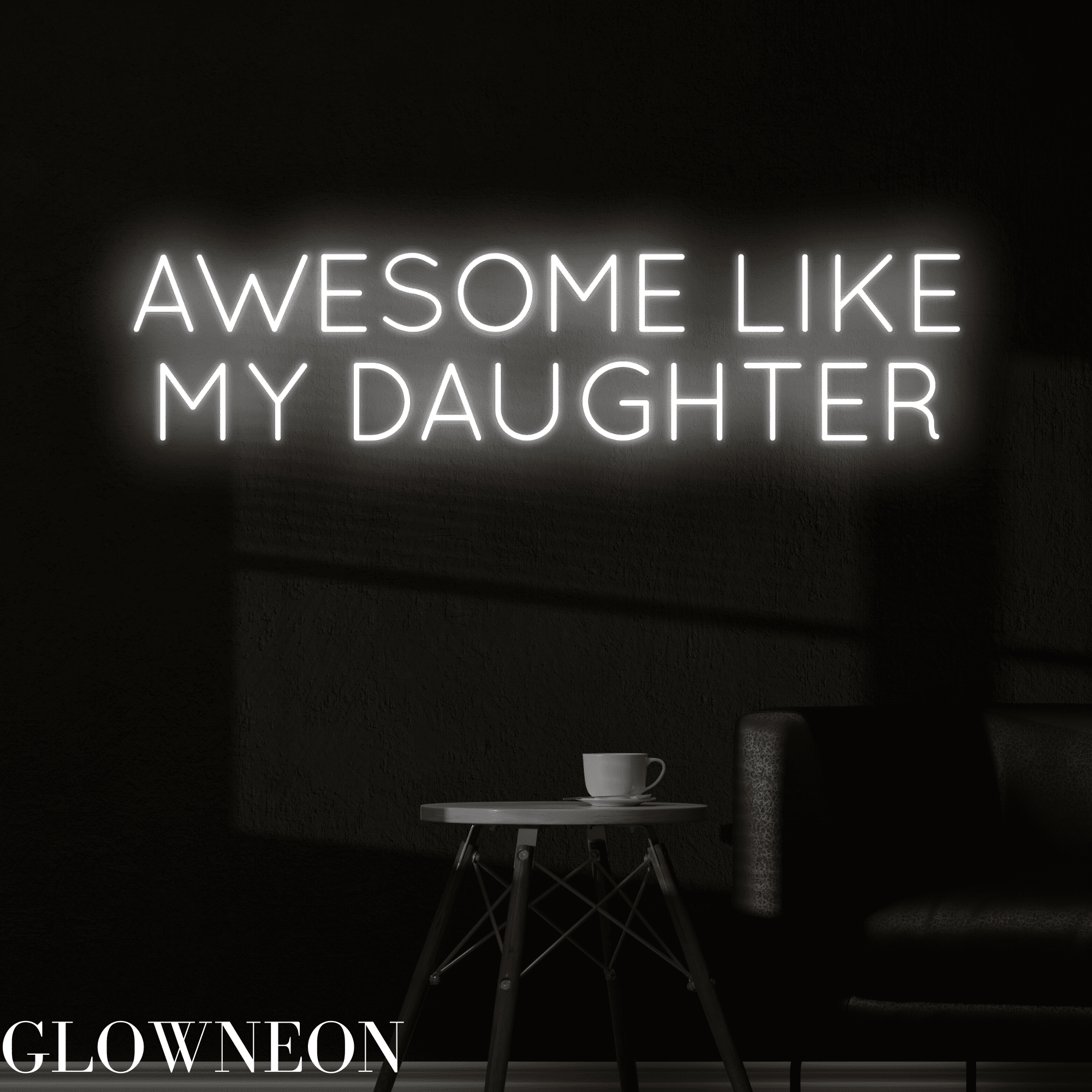 Glowneon Awesome Like My Daughter Neon Sign, Kids Room Wall Led Decor ...