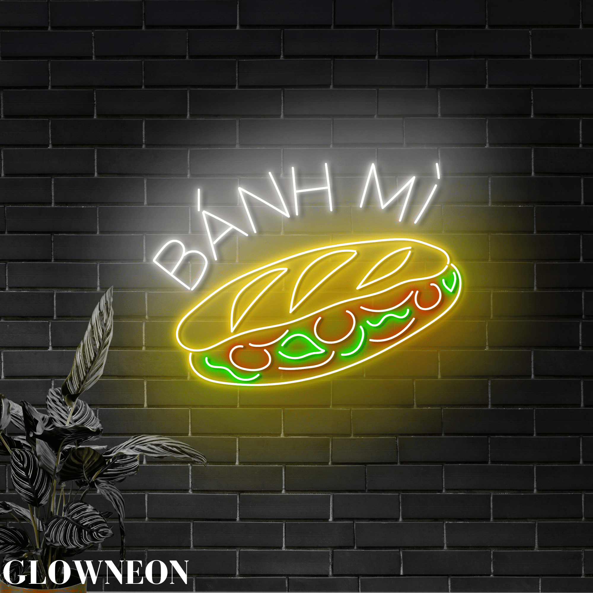 Glowneon Bánh Mì Led Wall Art, Vietnamese Banh Mi Bread Shop Led Sign ...