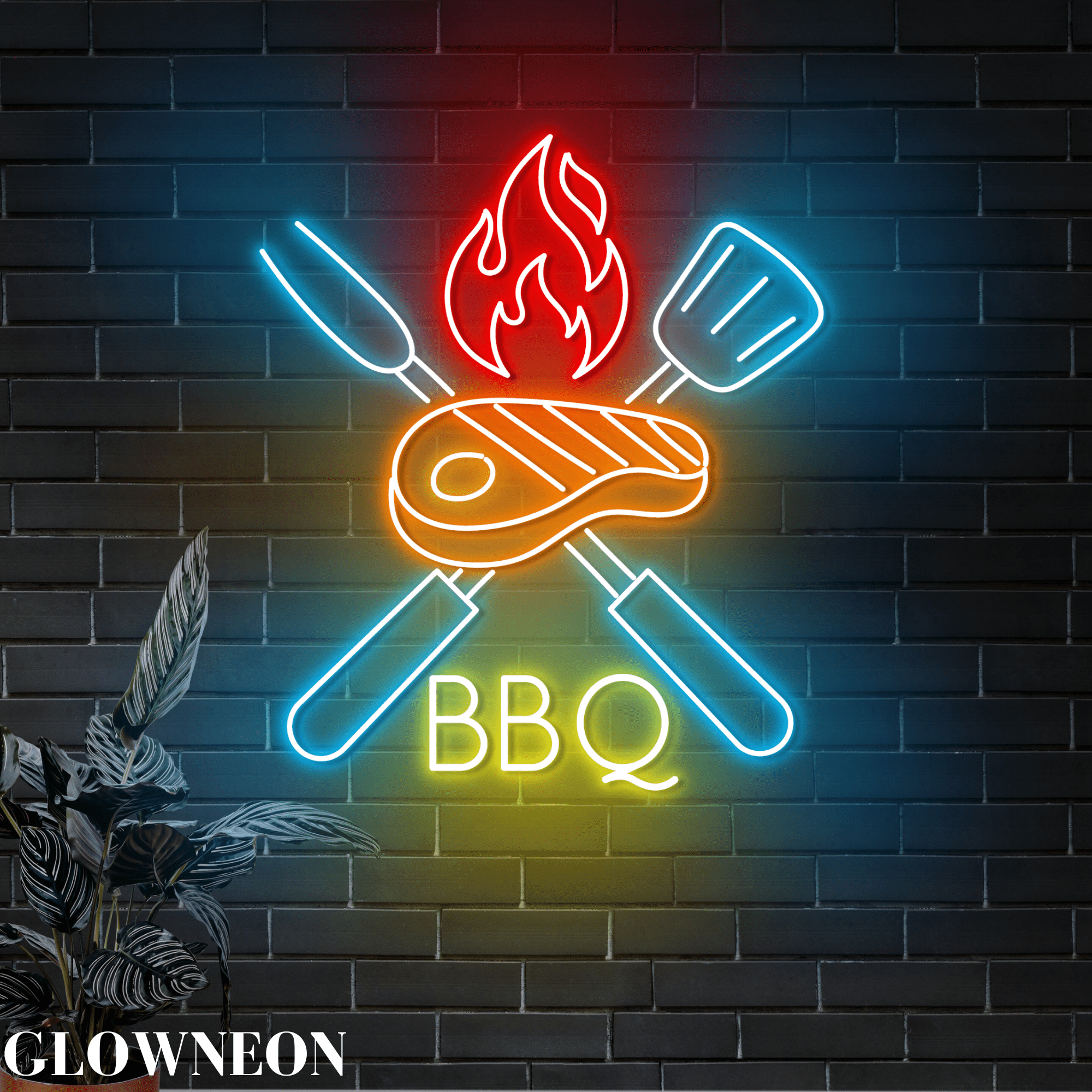 Glowneon BBQ Led Light, Open Grill Bar & BBQ Restaurant Neon Light ...