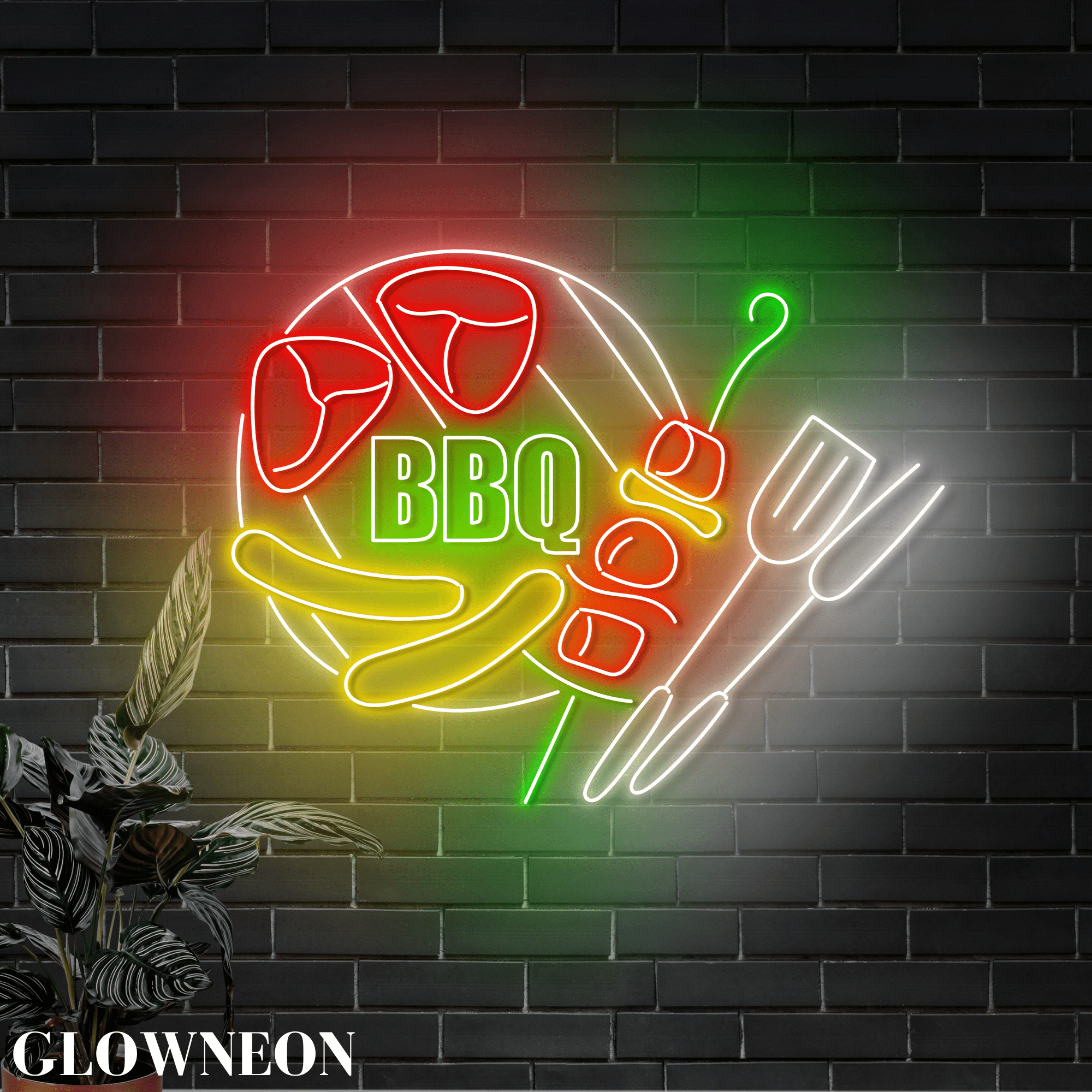 Glowneon BBQ Restaurant Neon Sign, BBQ Grill Bar Decor, Barbecue Sign ...
