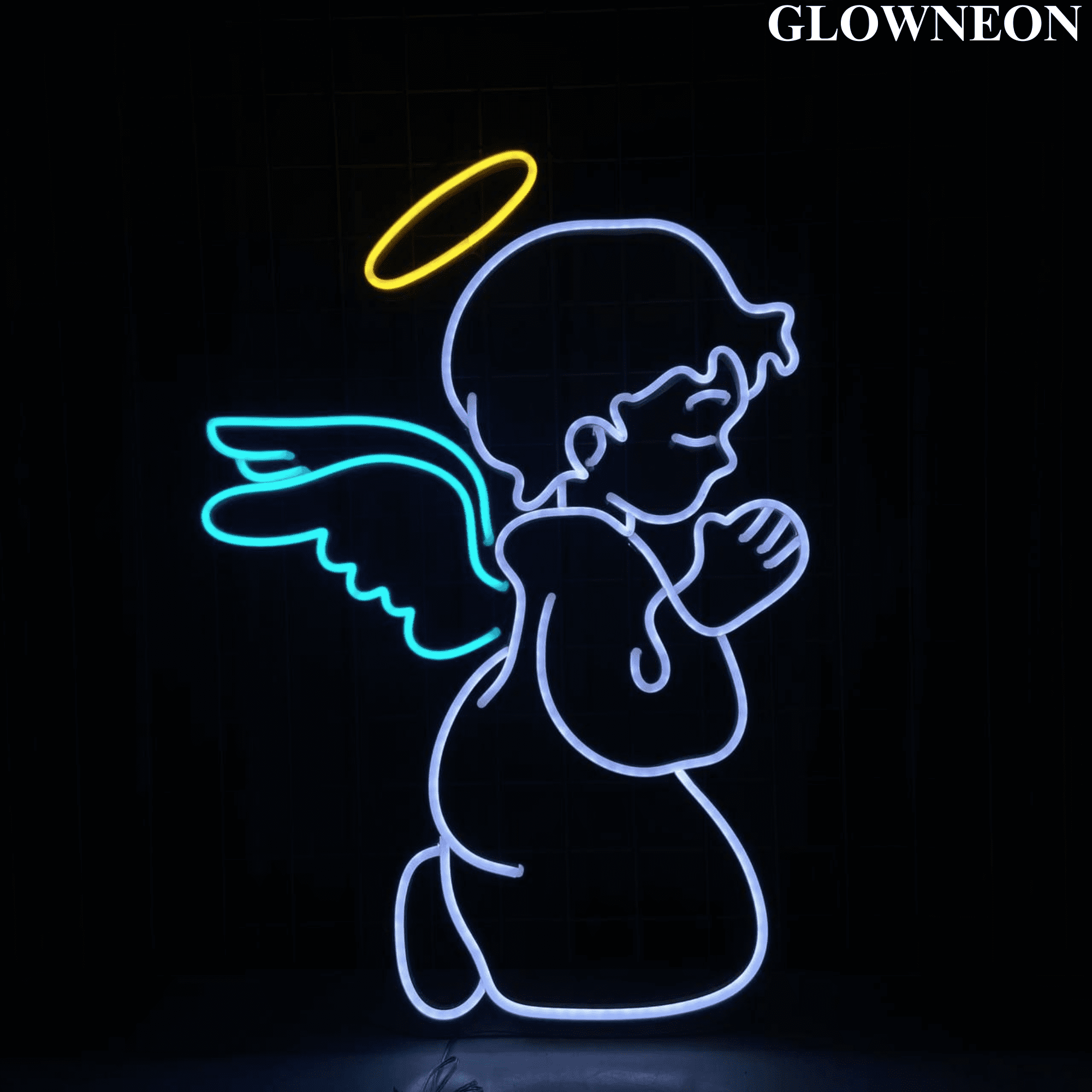 Glowneon Baby Angel Neon Sign, Angel Kid Led Sign, Guardian Wall Art ...