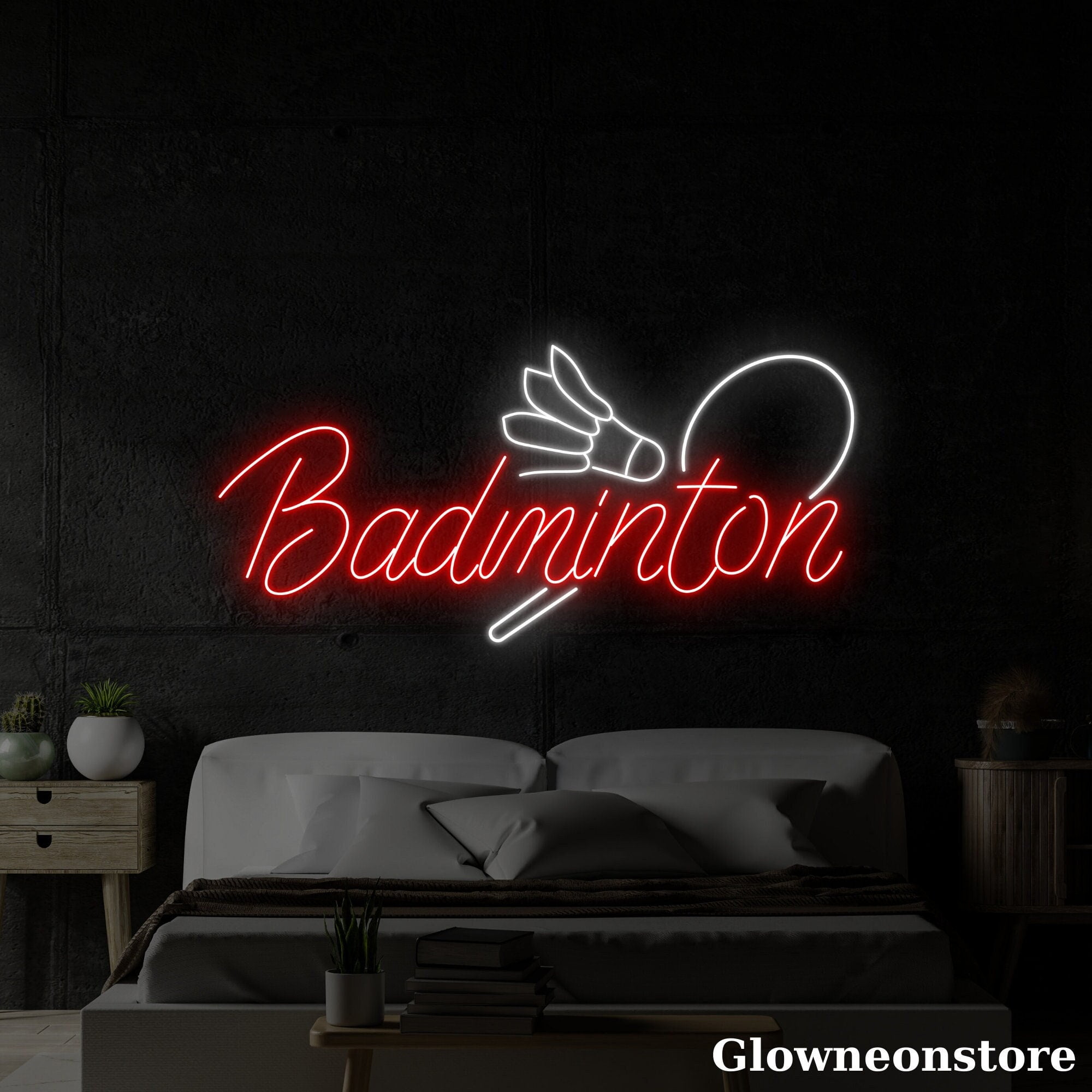 Glowneon Badminton Neon Light, Badminton Led Light, Badminton Club ...