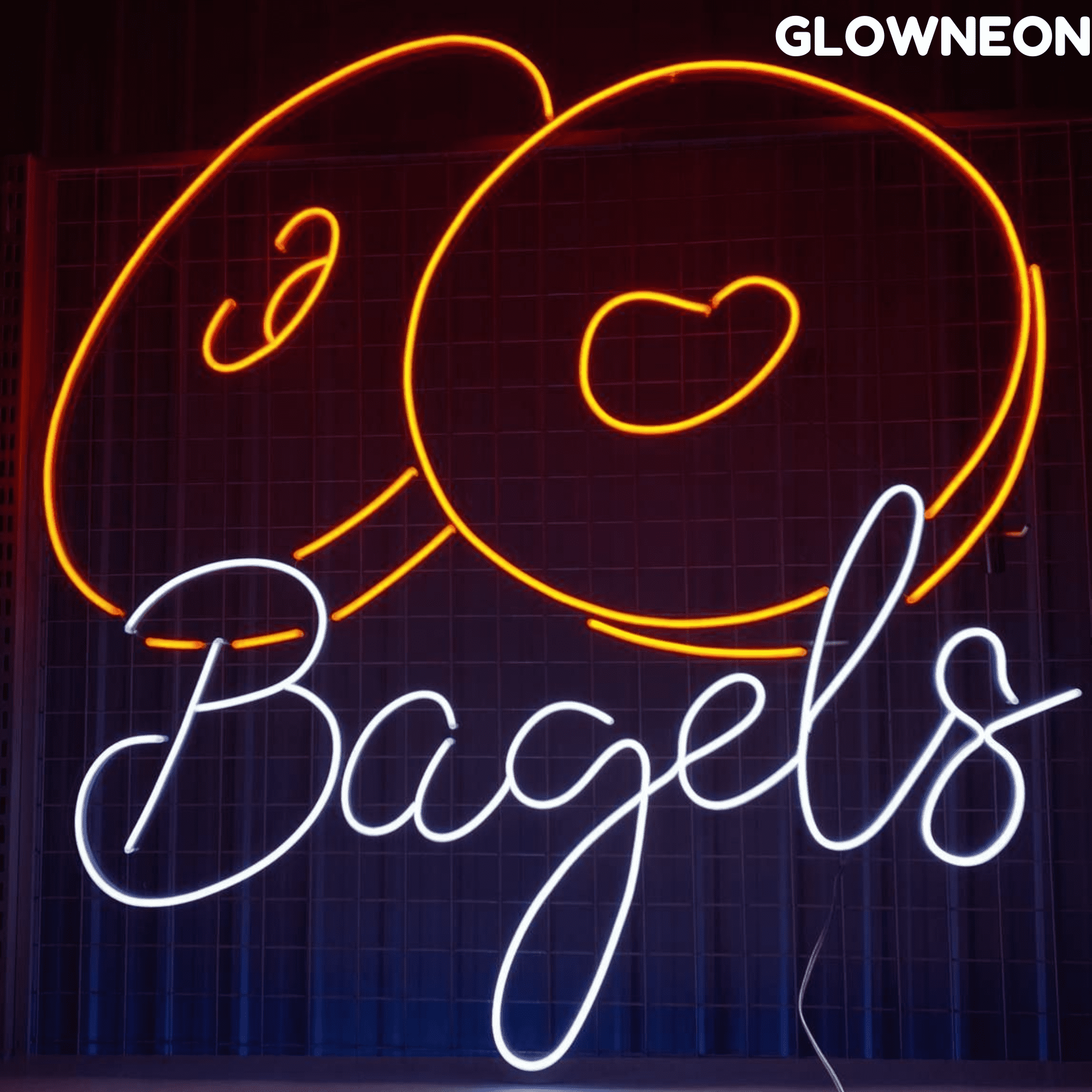 Glowneon Bagels Neon Sign, Bagel Bread Led Sign, Bakery Wall Decor ...