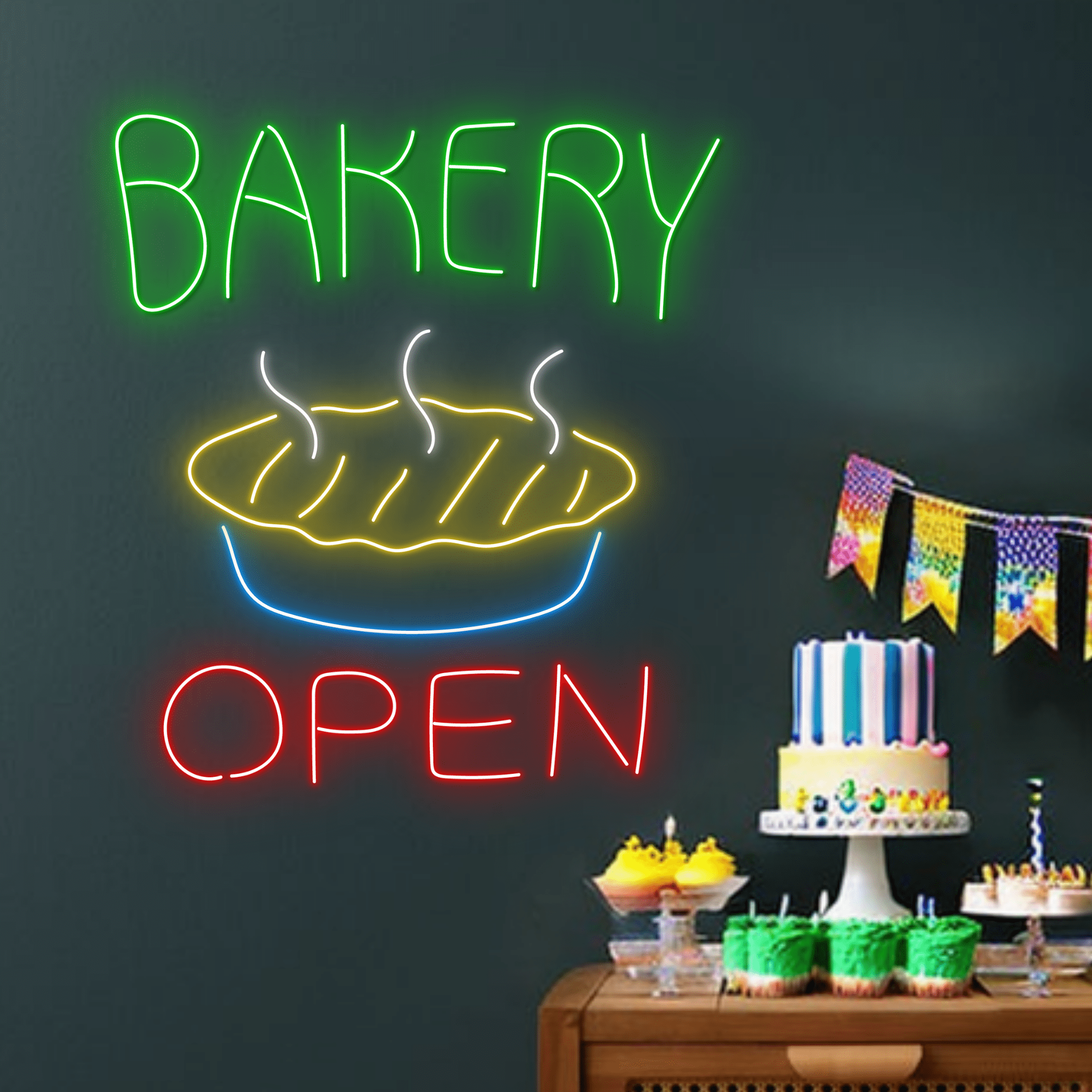 Glowneon Bakery Open Neon Sign, Bakery Long-lasting Signboard Decor ...