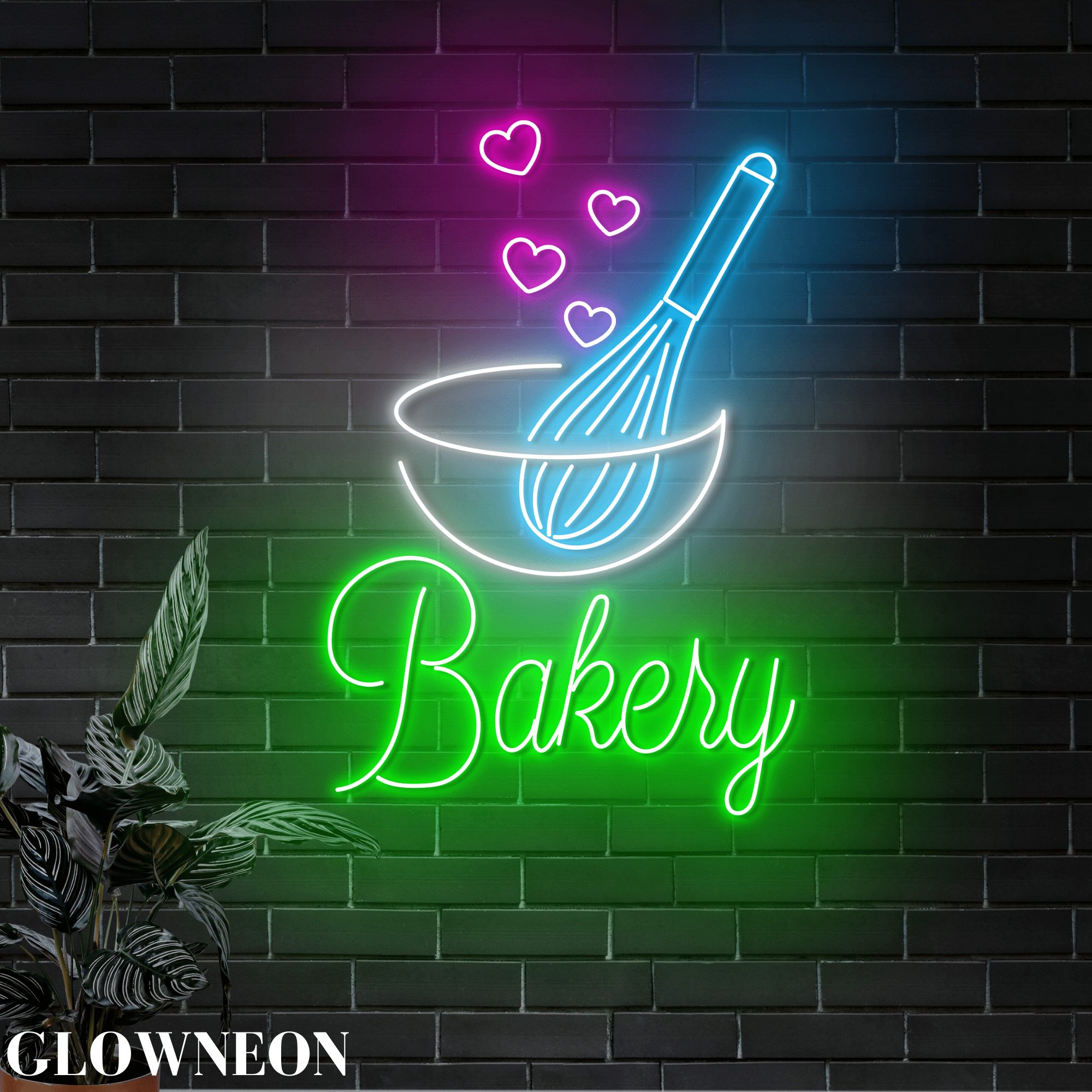 Glowneon Bakery Wall Art, Bakery Baking Tool Led Sign, Cake Shop Sign ...