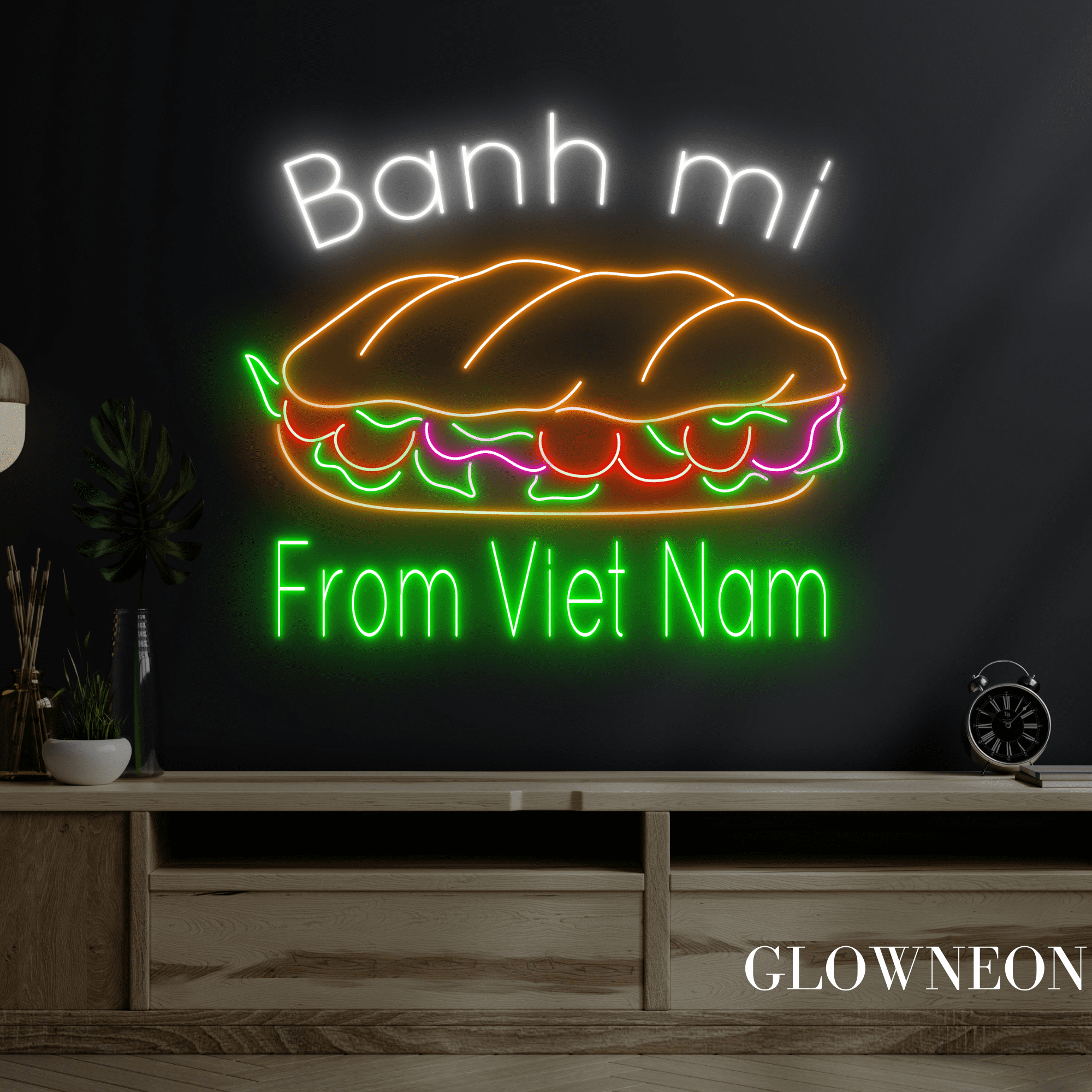Glowneon Banh Mi From Vietnam Neon Sign, Vietnamese Bread Led Decor ...