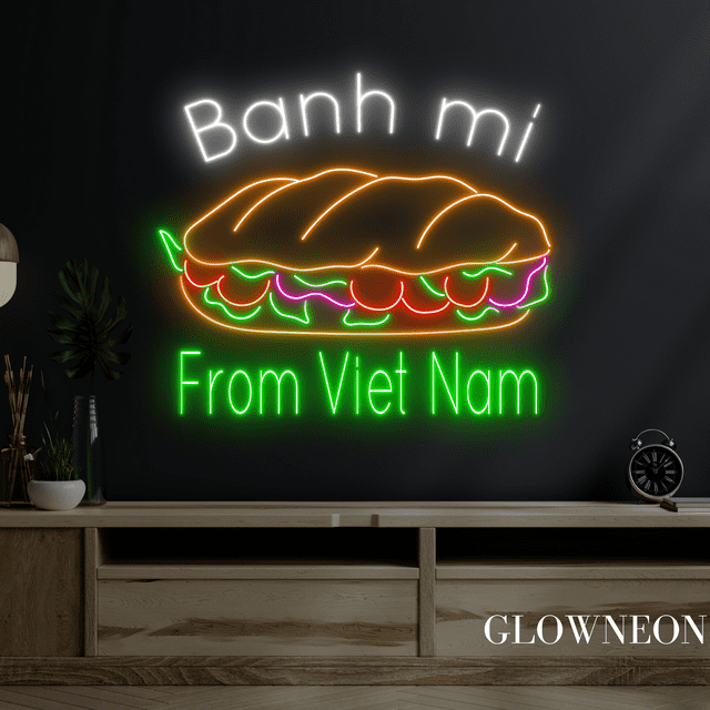 Glowneon Banh Mi From Vietnam Neon Sign, Vietnamese Bread Led Decor ...