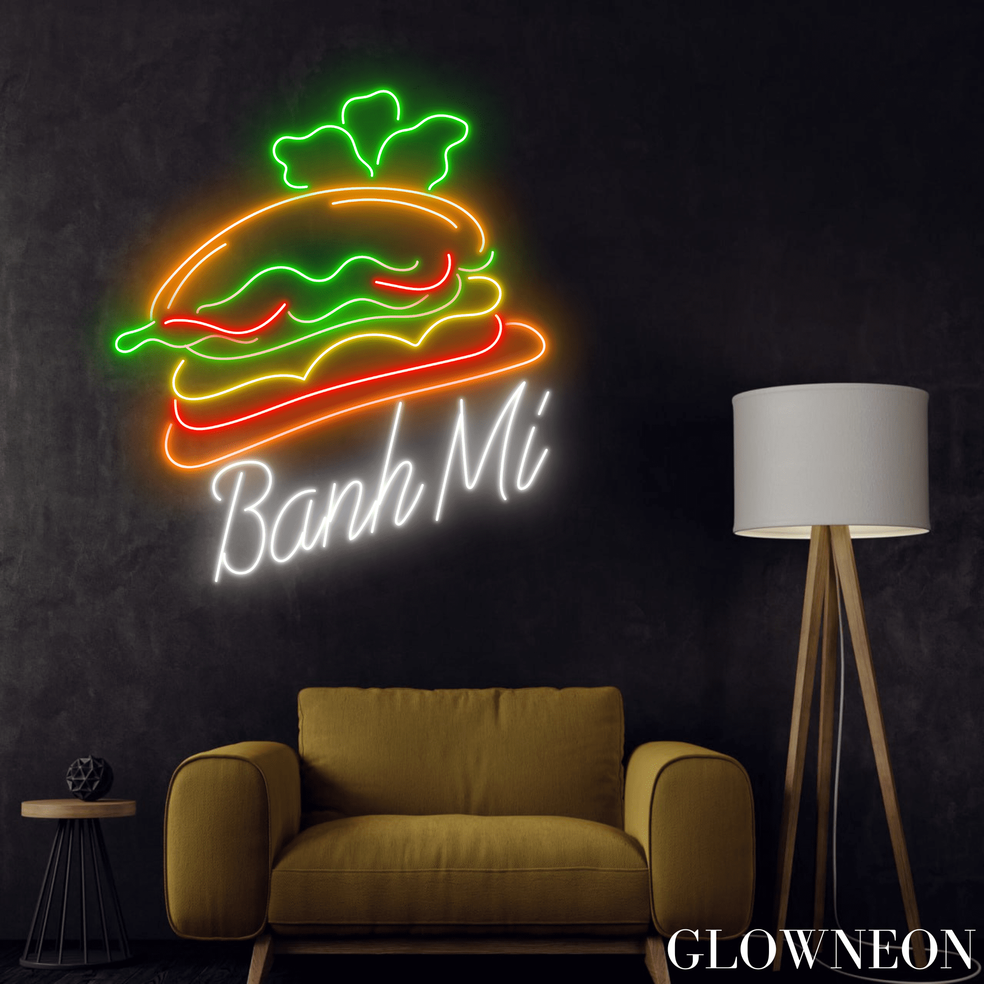 Glowneon Banh Mi Neon Sign, Vietnamese Banh Mi Led Sign, Bread Light ...