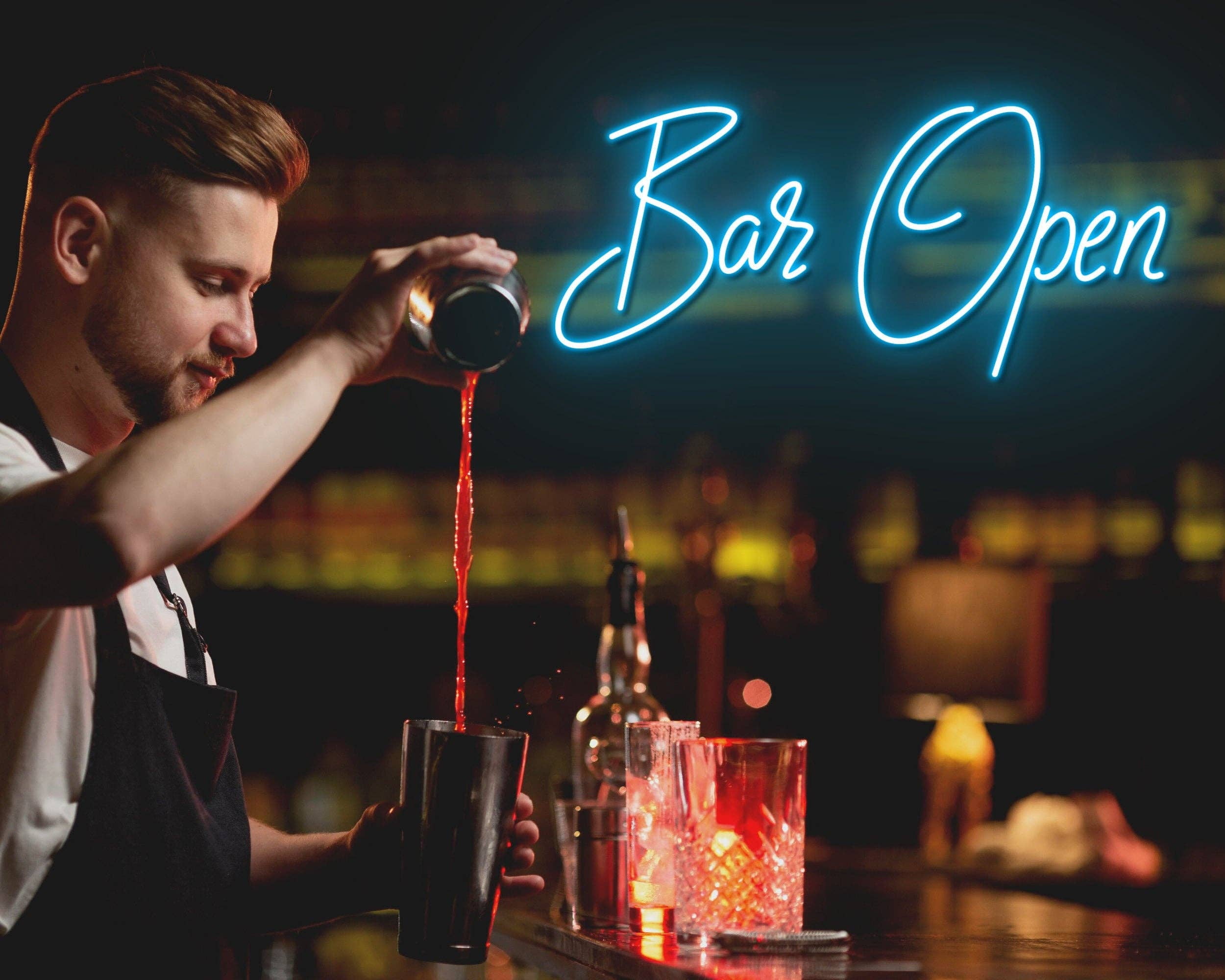 Glowneon Bar Open Neon Signs, Bar Led Lights Signboard - Walmart.com