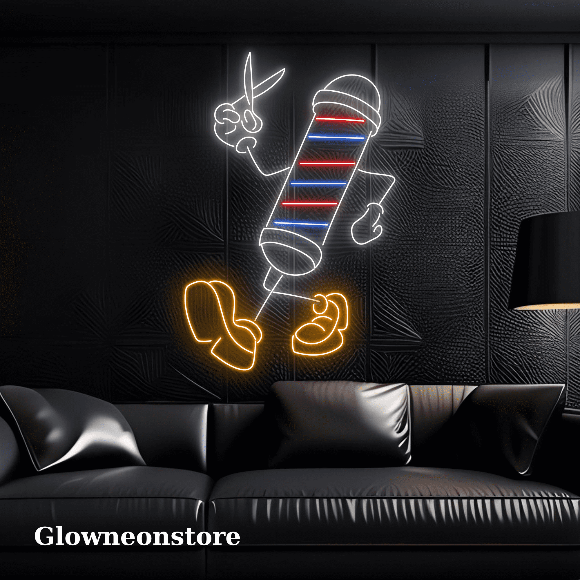 Glowneon Barber Pole Bar Shop Neon Sign, Barber Pole Bar Cut Hair Led ...