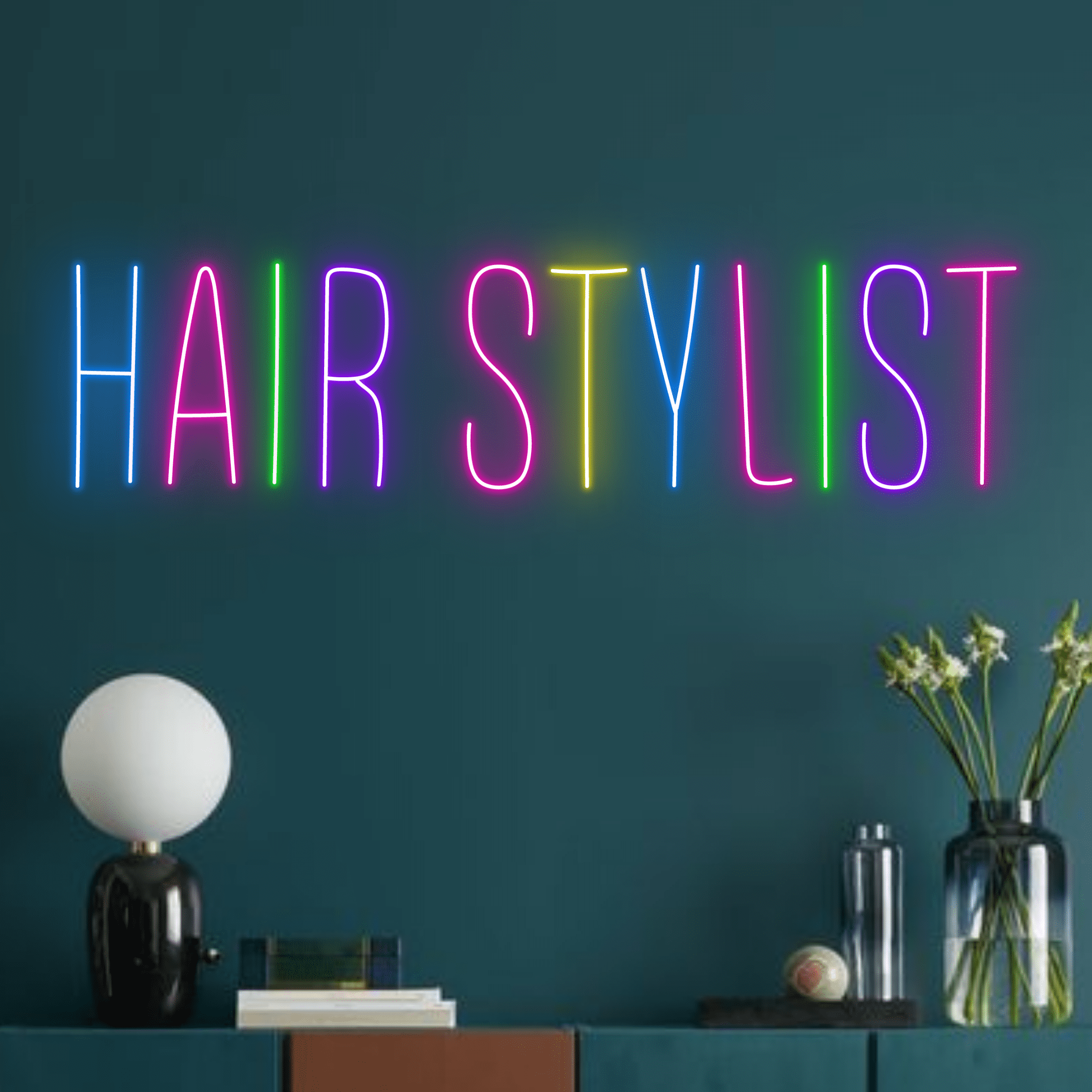 Glowneon Barber Shop Neon Sign, Hair Salon Signboard Wall Decor ...