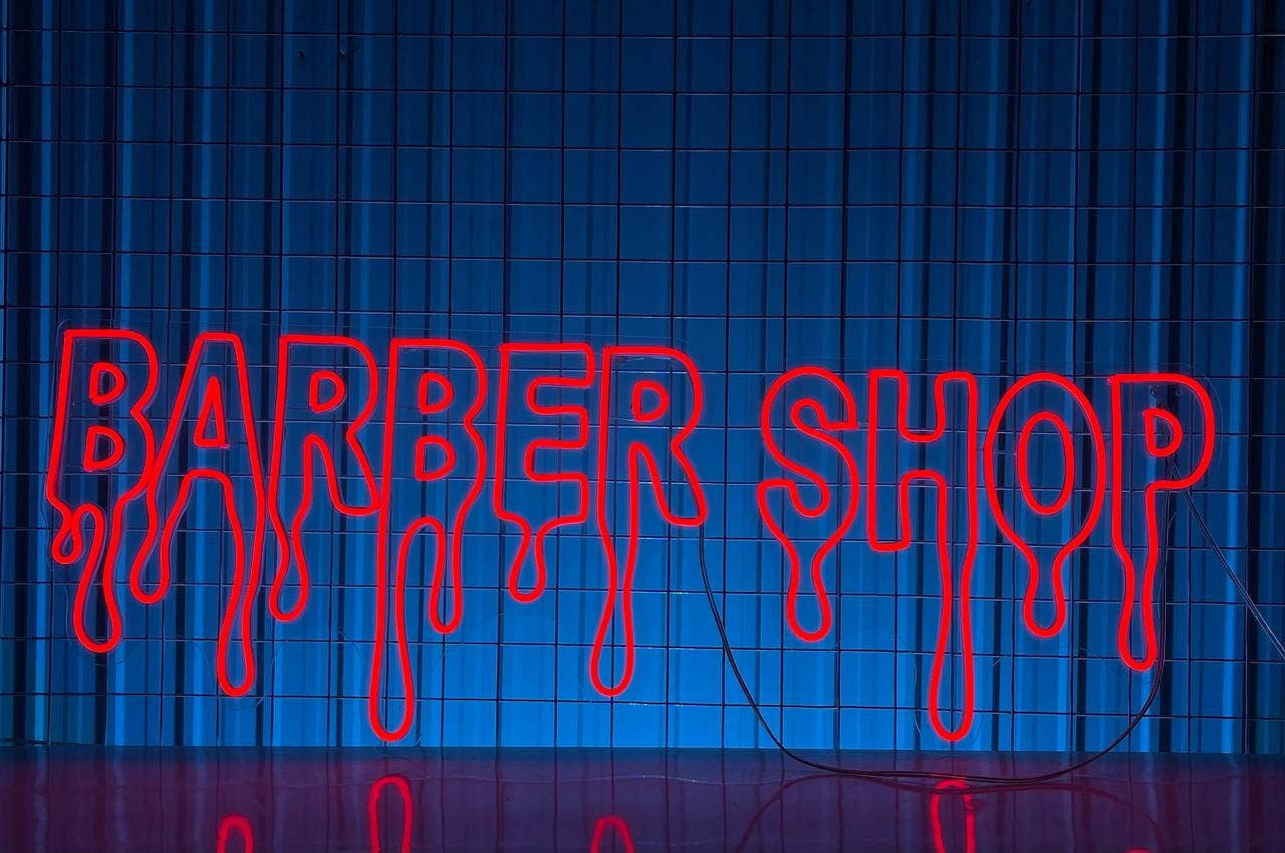 Glowneon Barber Shop Typography Neon Sign, Long-lasting Wall Decor ...