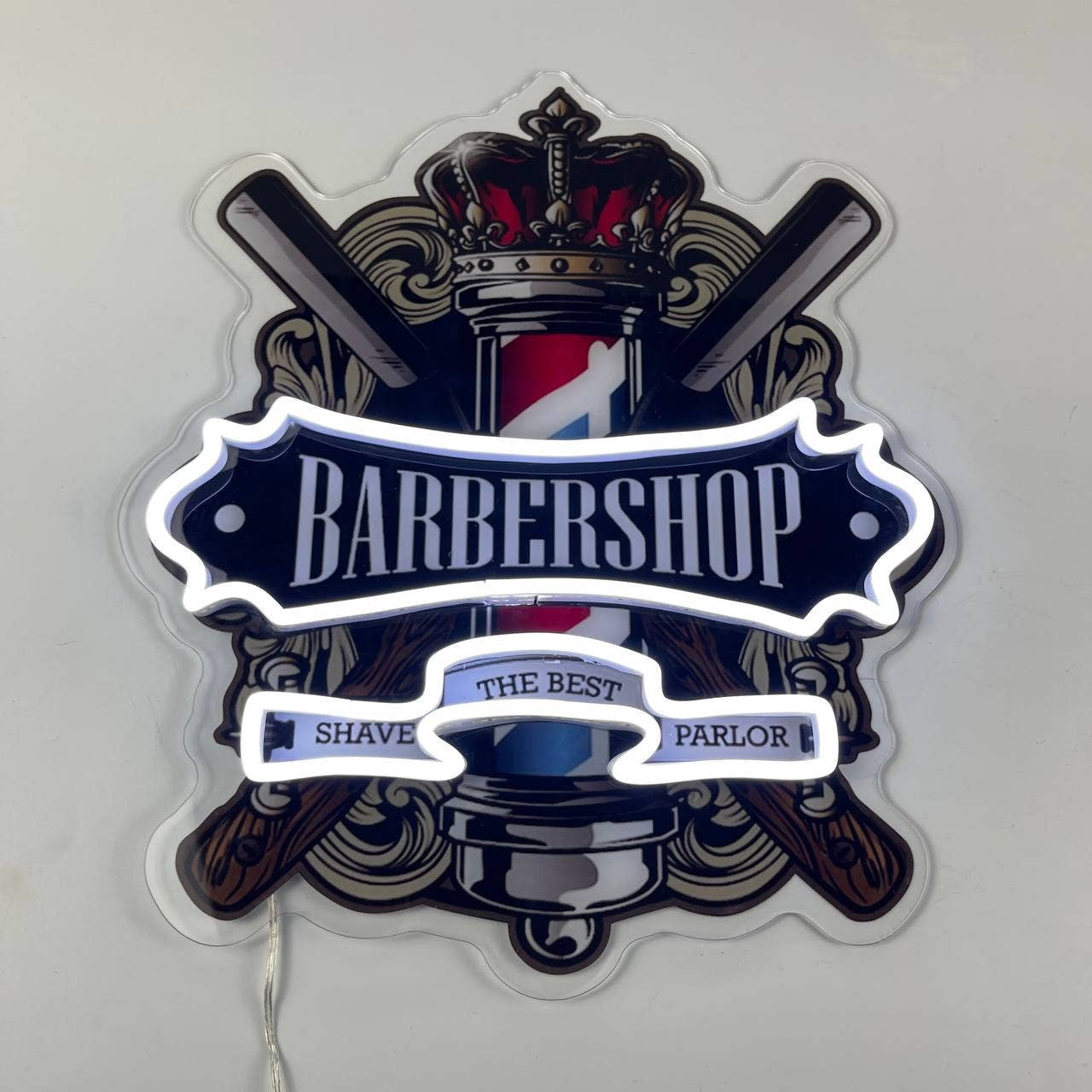 Glowneon Barbershop Neon Print Sign, Hair Cutting Shop Wall Decor ...