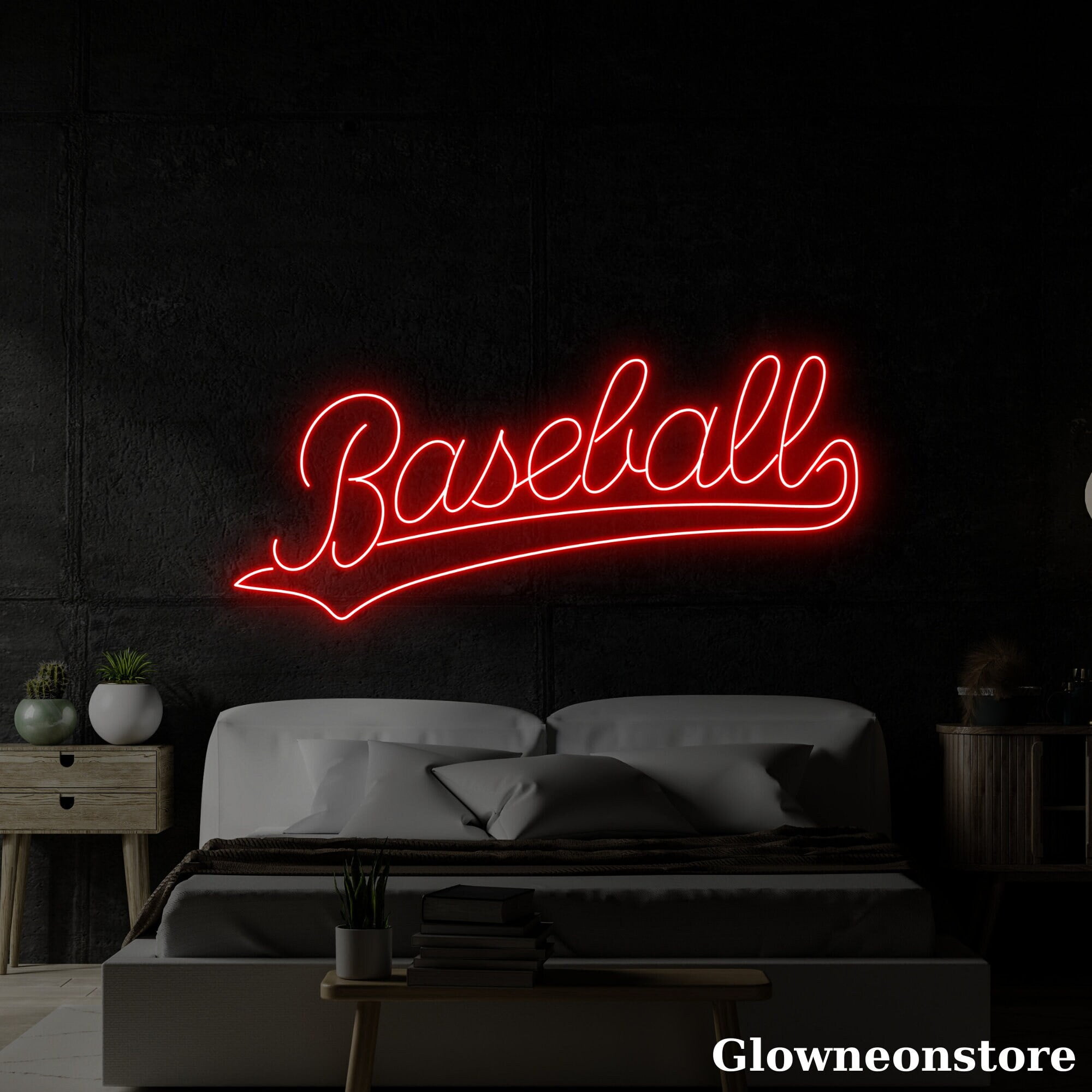 Glowneon Baseball Neon Sign, Baseball Led Sign, Baseball Club Decor ...