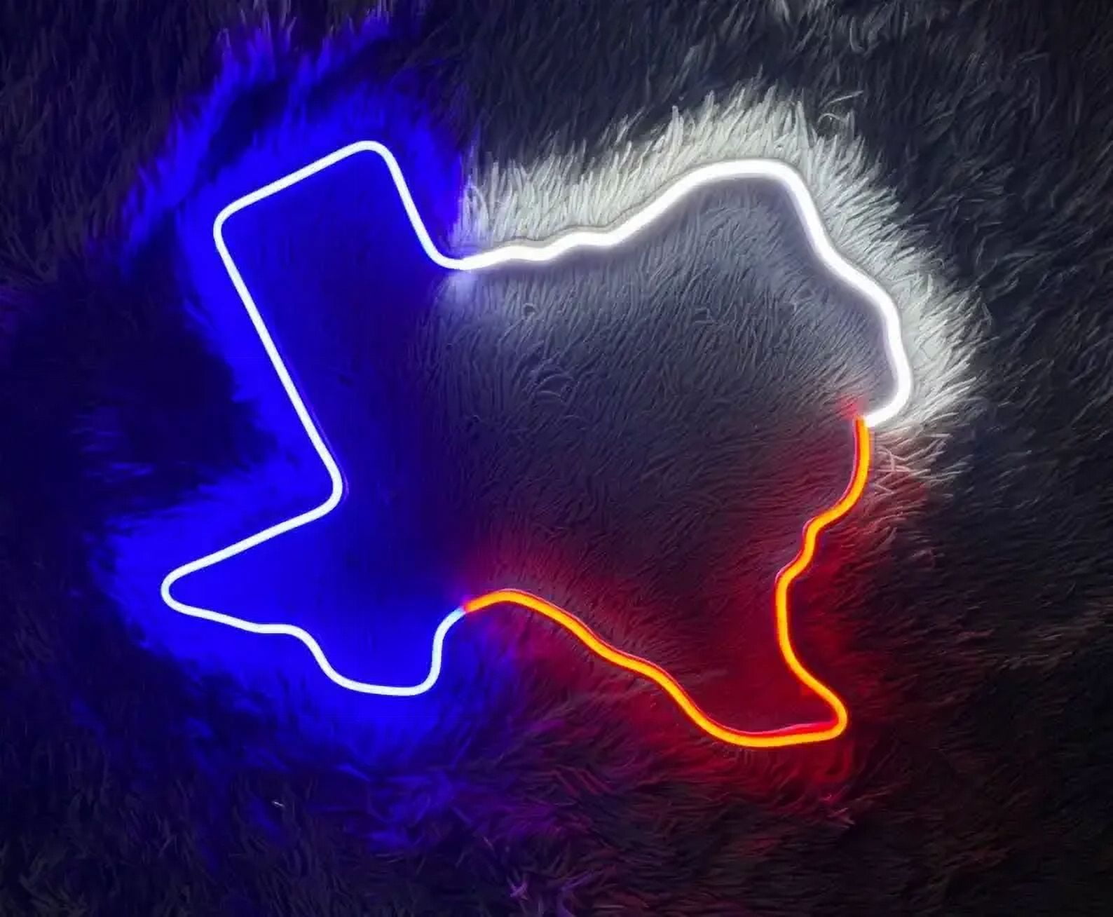 Glowneon Basic Texas Map Neon Sign, Long-lasting Wall Art Decor ...