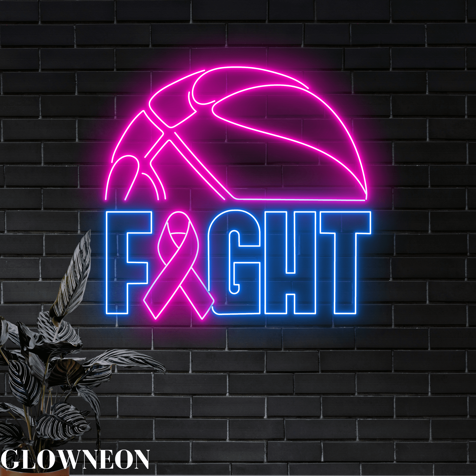 Glowneon Basketball Fight Led Sign, Basketball Sport Club Neon Sign ...