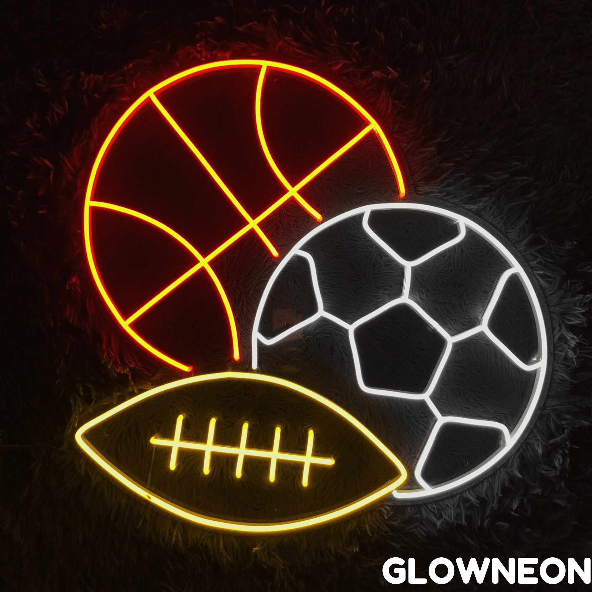Glowneon Basketball Soccer And American Football Sport Neon Led Sign ...