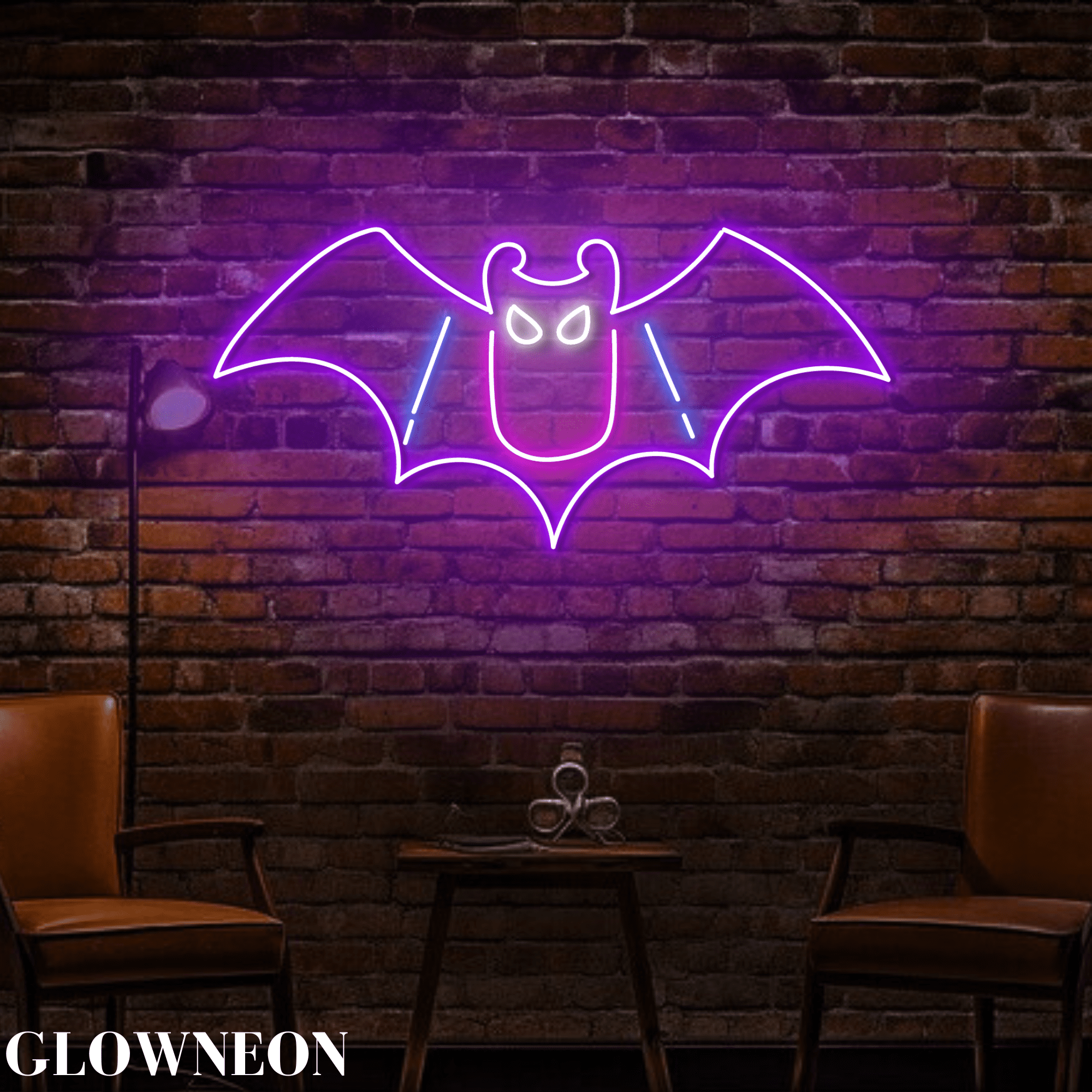 Glowneon Bat Fly Led Sign, Bat Neon Wall Decor, Halloween Wall Decor ...