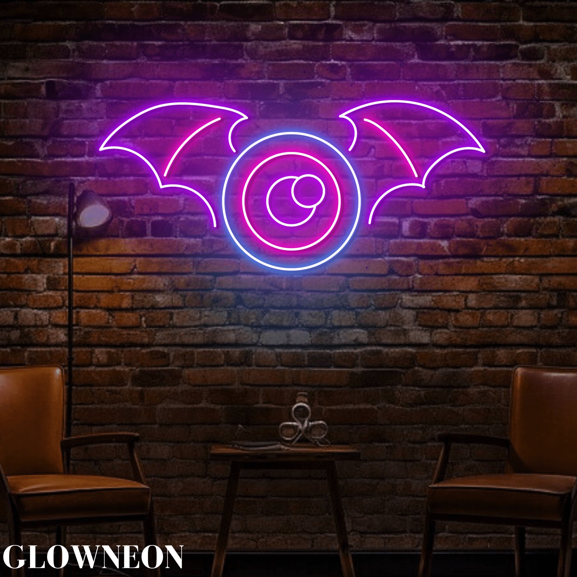 Glowneon Bat Wall Led Light, Bat Neon Light, Scary Halloween Wall Art ...