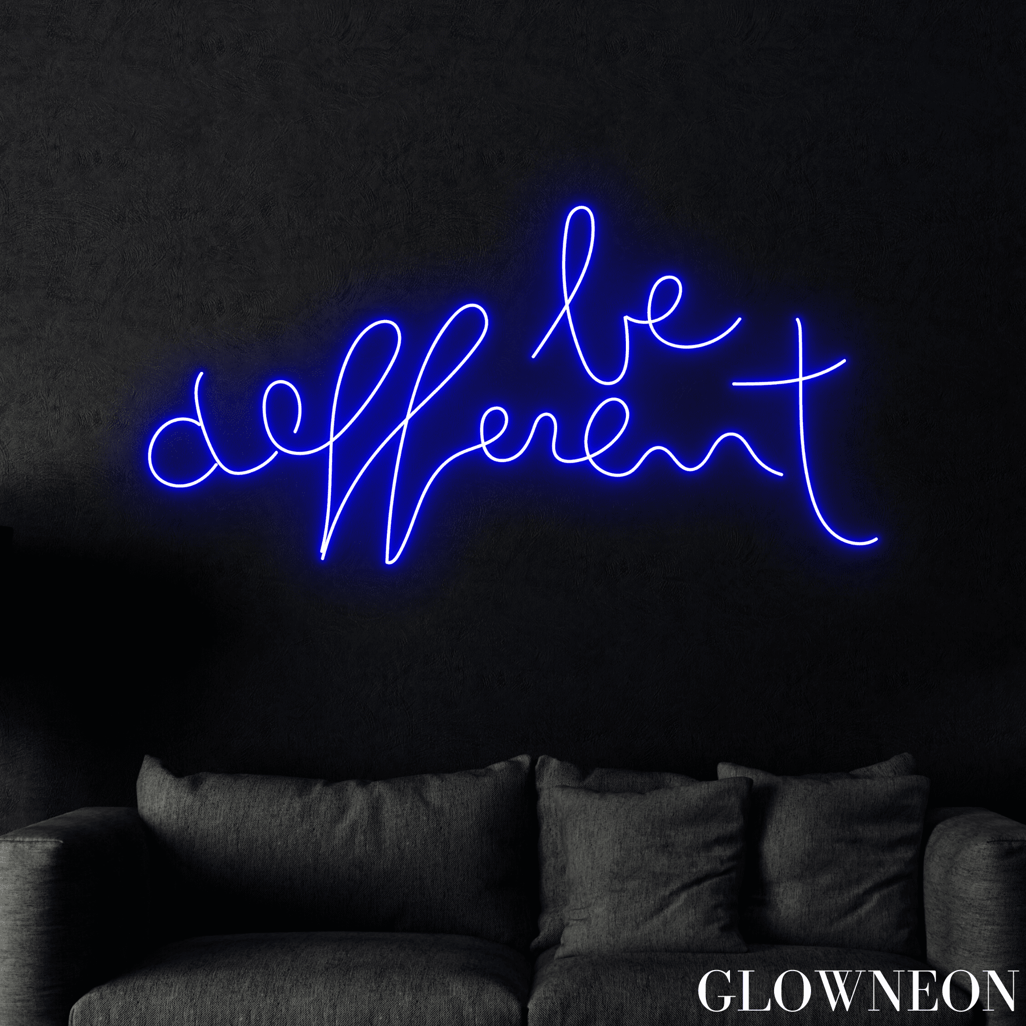 Glowneon Be Different Neon Sign, Quote Led Sign, Office Wall Decor ...