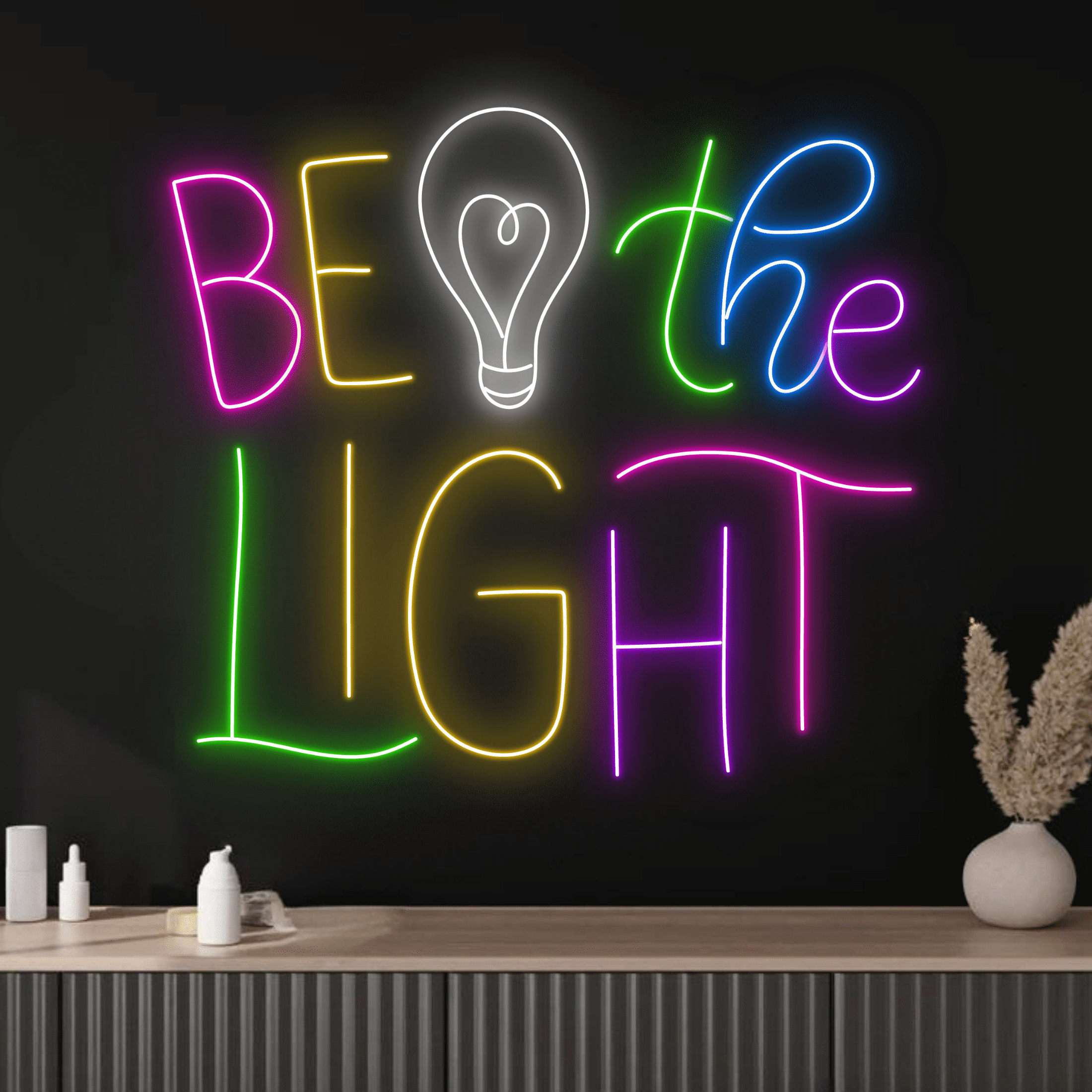 Glowneon Be The Light Neon Sign, Business Class Wall Decor - Walmart.com