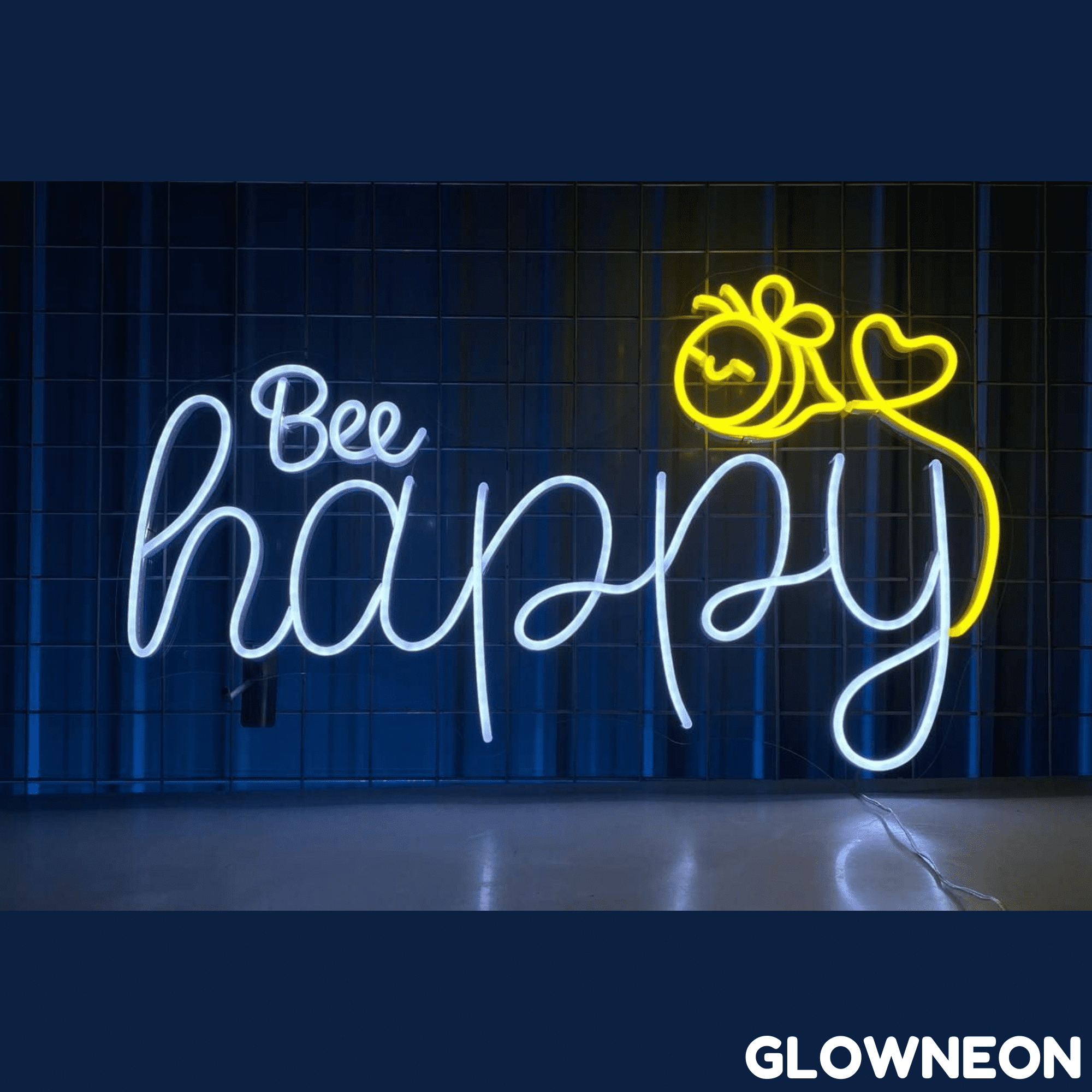 Glowneon Bee Happy Neon Sign, Honey Bee Farm Led Sign, Gifts For Kids ...