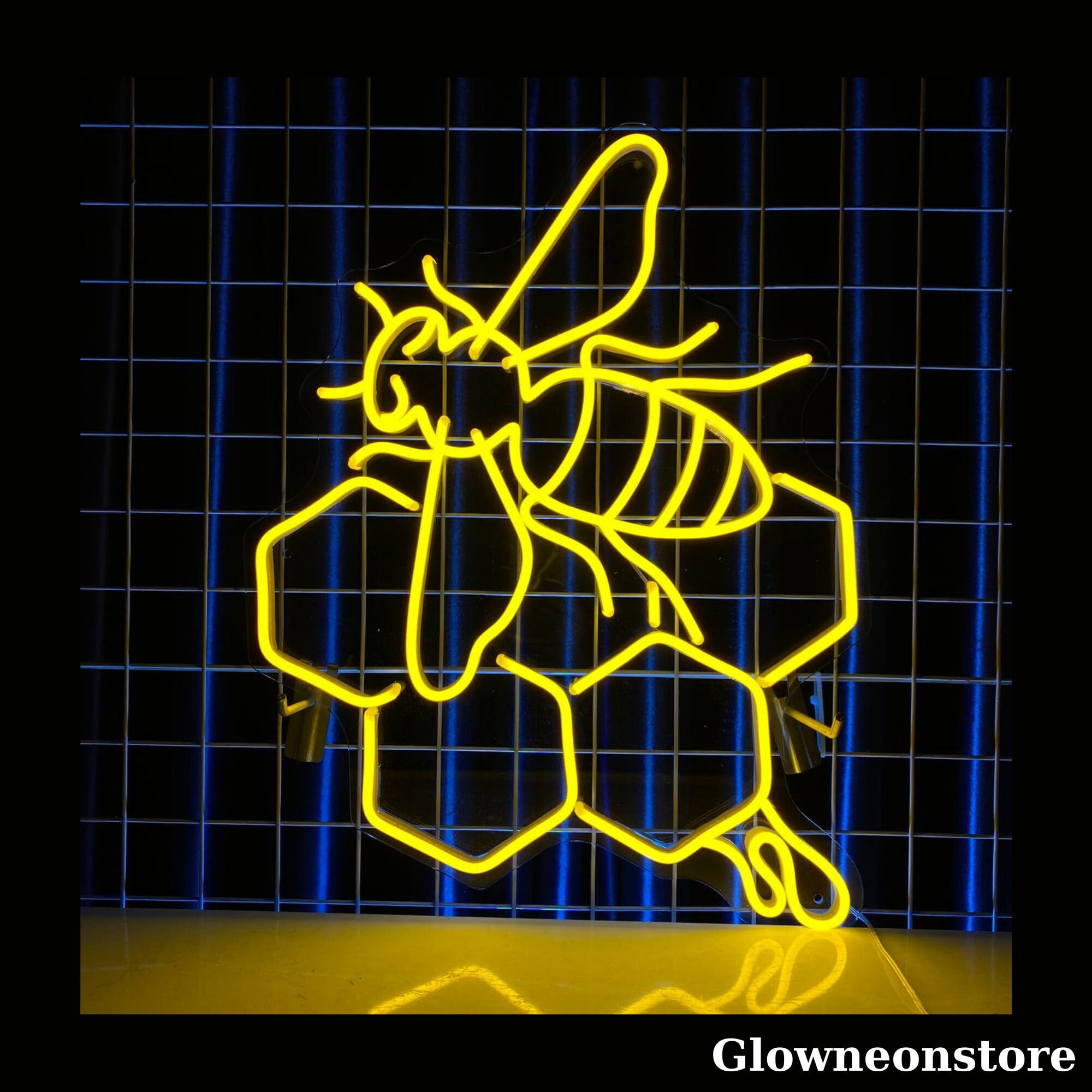 Glowneon Beehive Neon Sign, Honeycomb Led Sign, Bee Lover Gifts, Honey Bee Sign, Bee Neon Light ...
