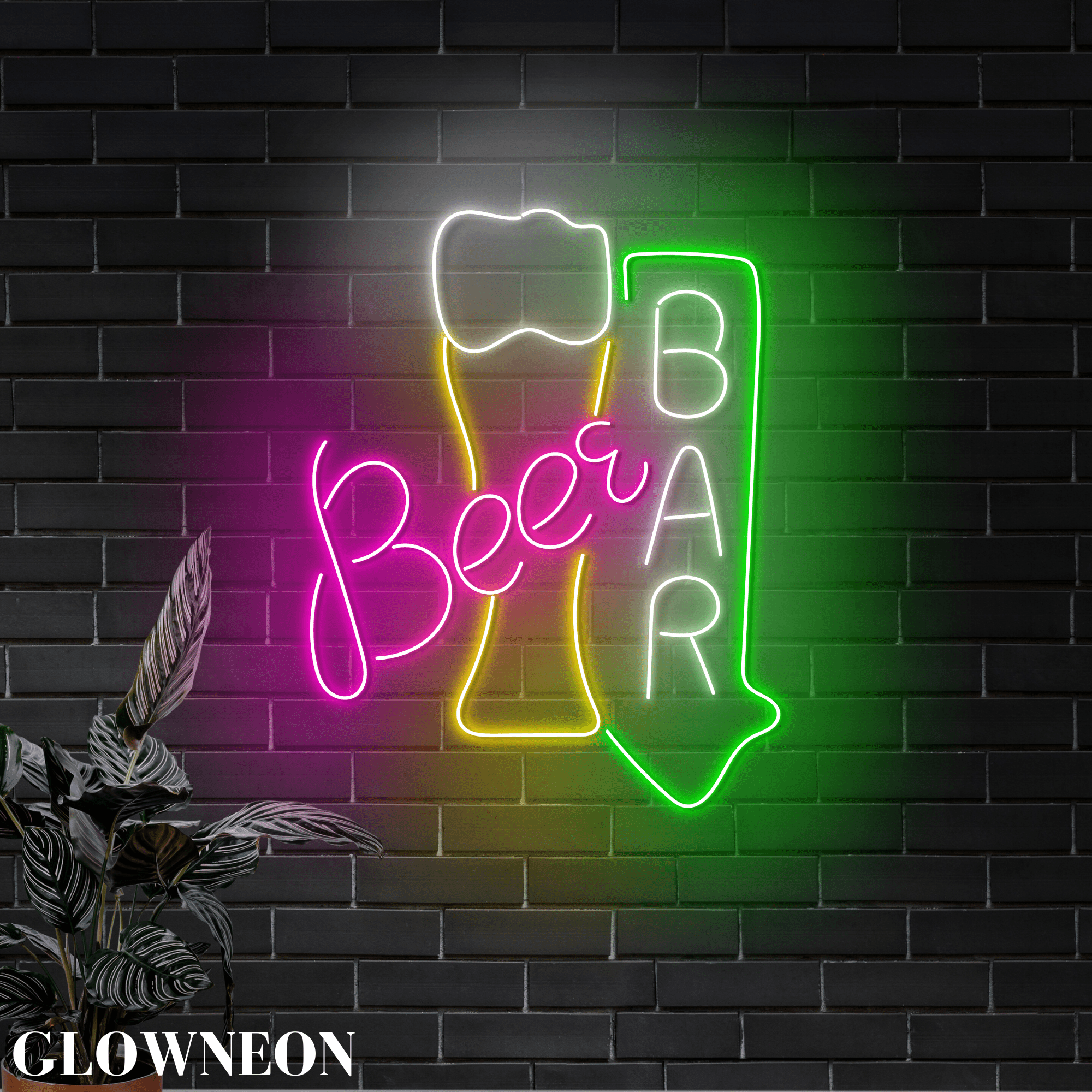 Glowneon Beer Bar Open Board Neon Sign, Beer Club Wall Art, Bar Decor ...