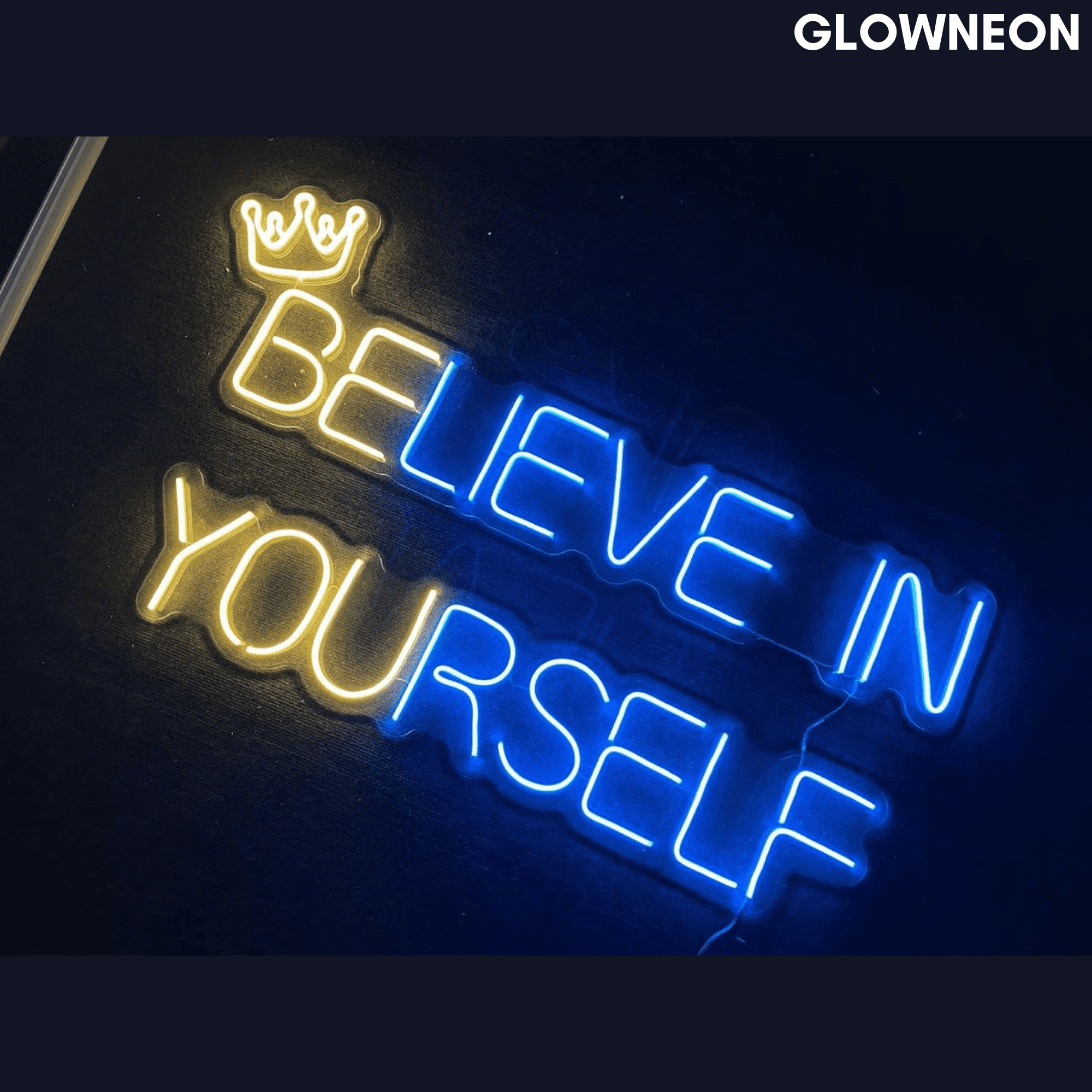 Glowneon Believe In Yourself Neon Sign, Inspirational Gym Led Decor ...