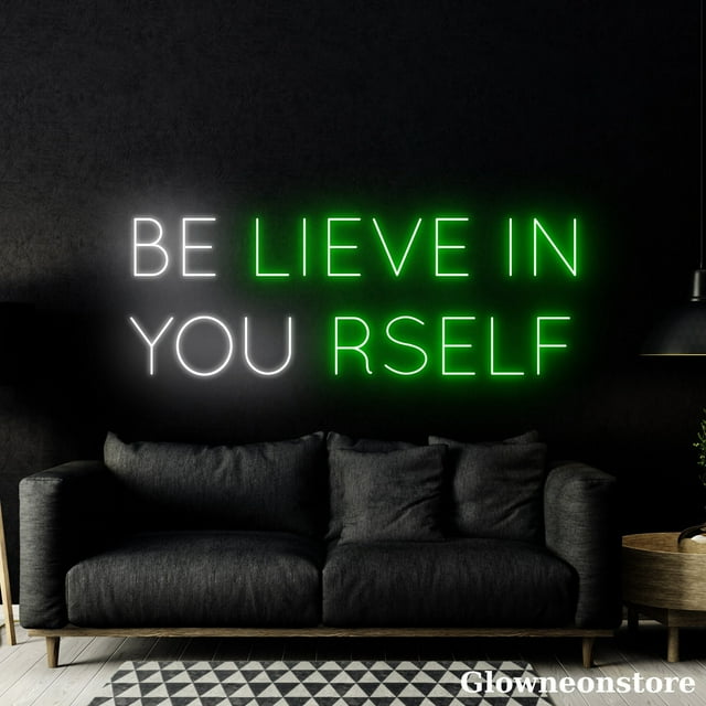 Glowneon Believe In Yourself Neon Sign, Motivation Quotes Wall Art ...