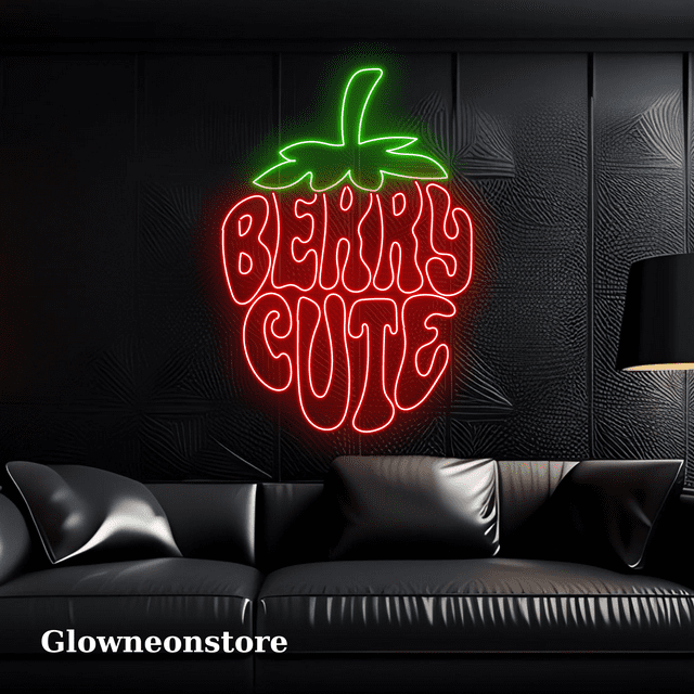 Glowneon Berry Cute Neon Sign, Strawberry Fruit Led Light, Strawberry ...
