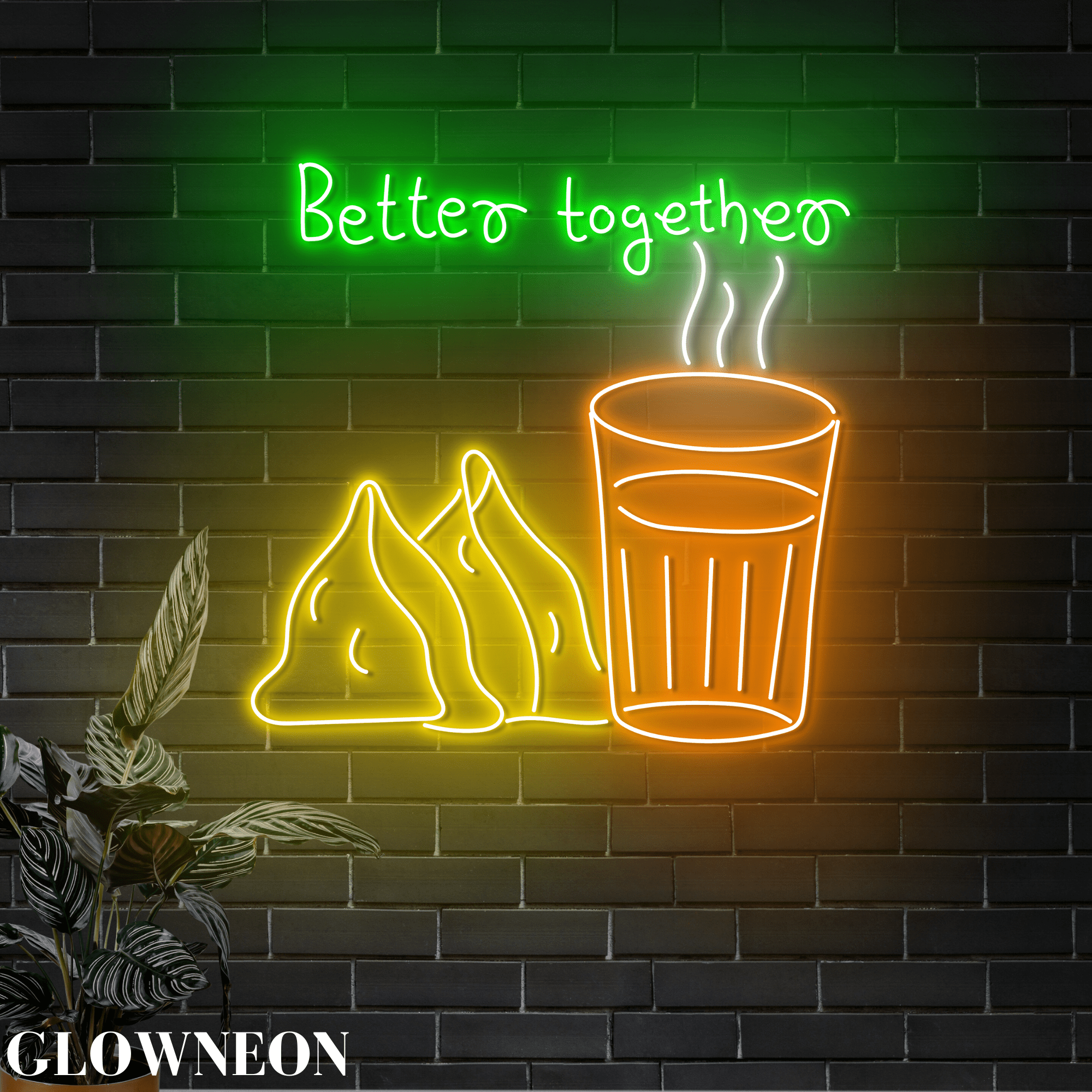 Glowneon Better Together Neon Sign, Samosa Led Sign, Samosas Wall Art ...