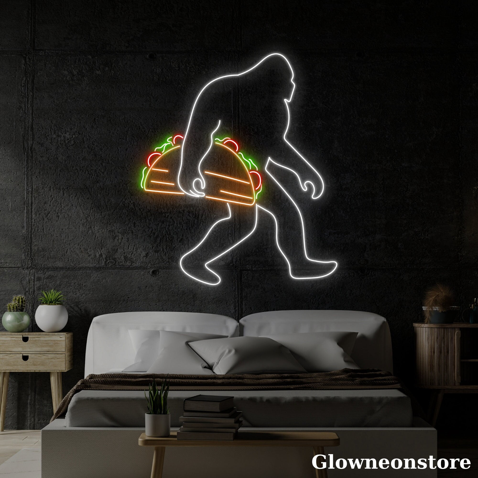 Glowneon Bigfoot Sandwich Neon Sign, Bigfoot Led Sign, Sandwich Decor ...