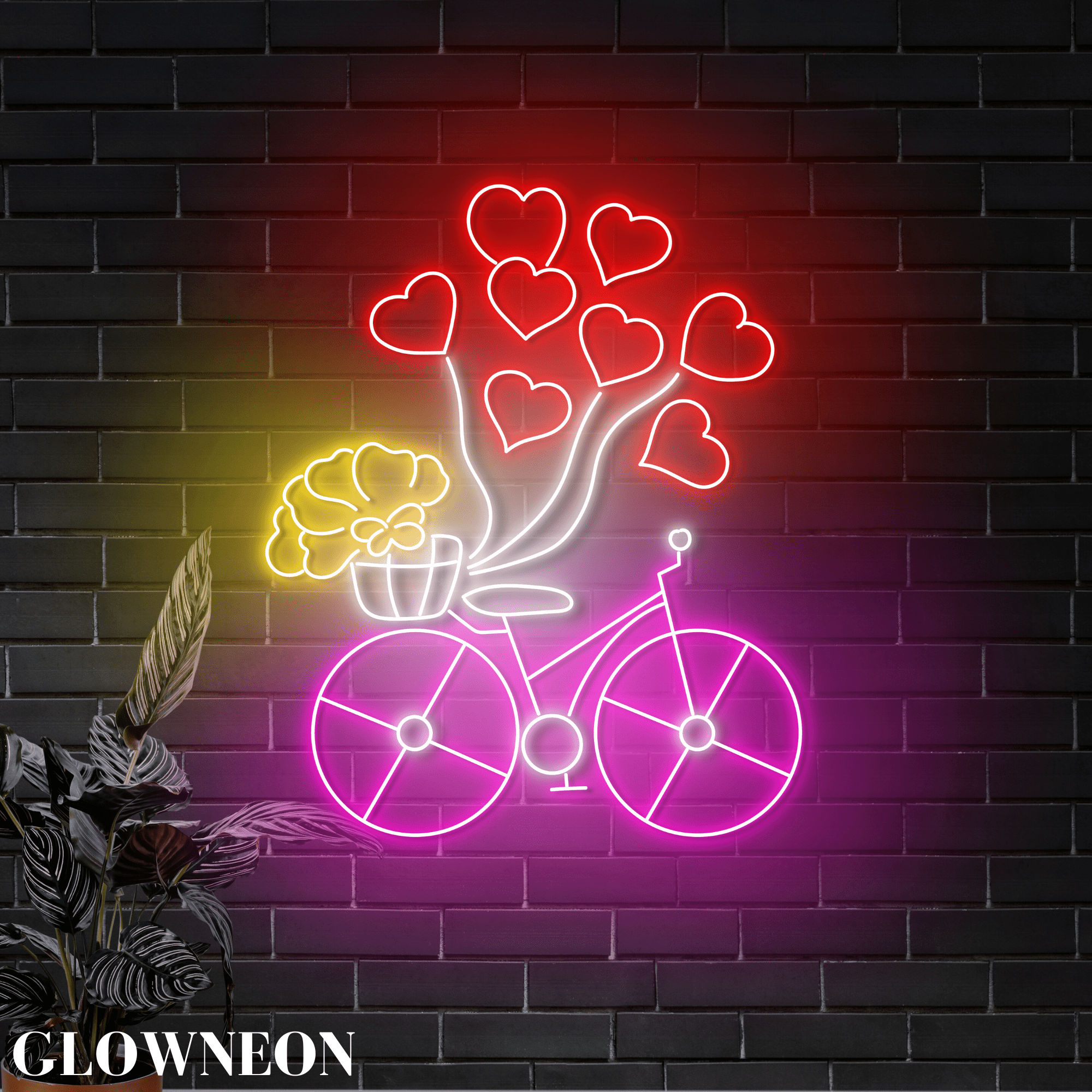 Glowneon Bike Valentine Neon Wall Decor, Bike Shop Valentine Day Sign - Walmart.com