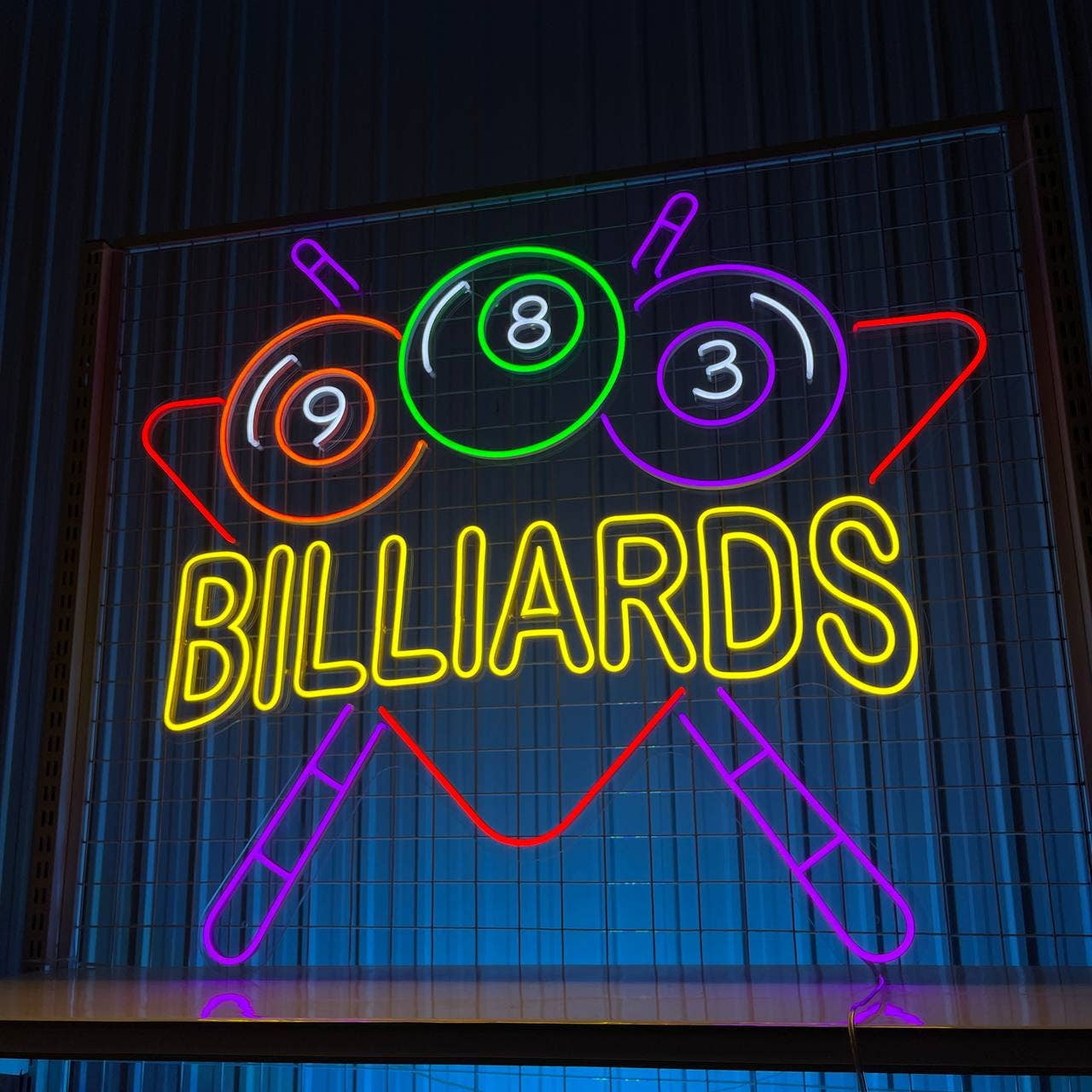 Glowneon Billiards Neon Sign, Billiards Wall Art - Lights Signboard ...