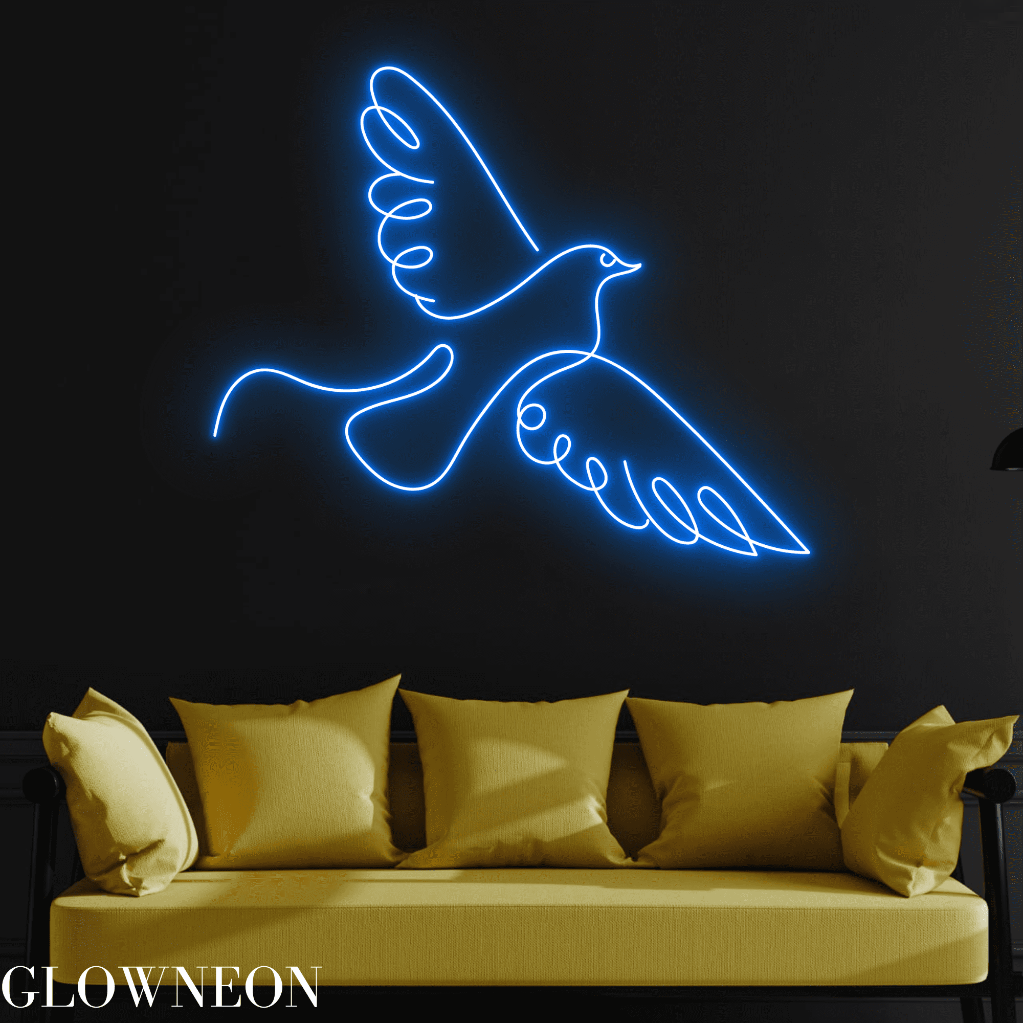 Glowneon Bird Flying Neon Sign, Bird Led Sign, Bird Lover Wall Decor ...