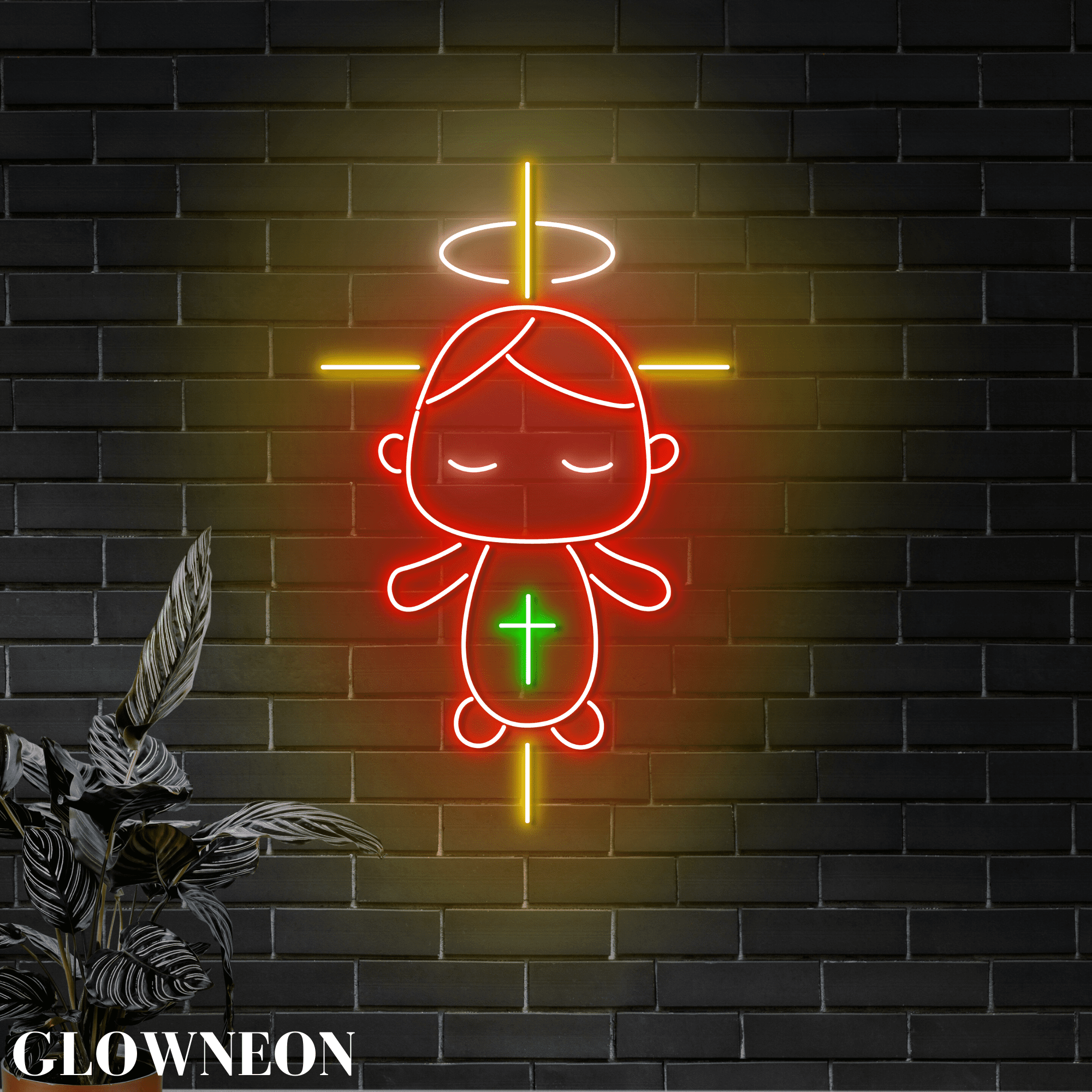 Glowneon Birth Of Jesus Christ Neon Sign, Holy Night Christmas Decor ...