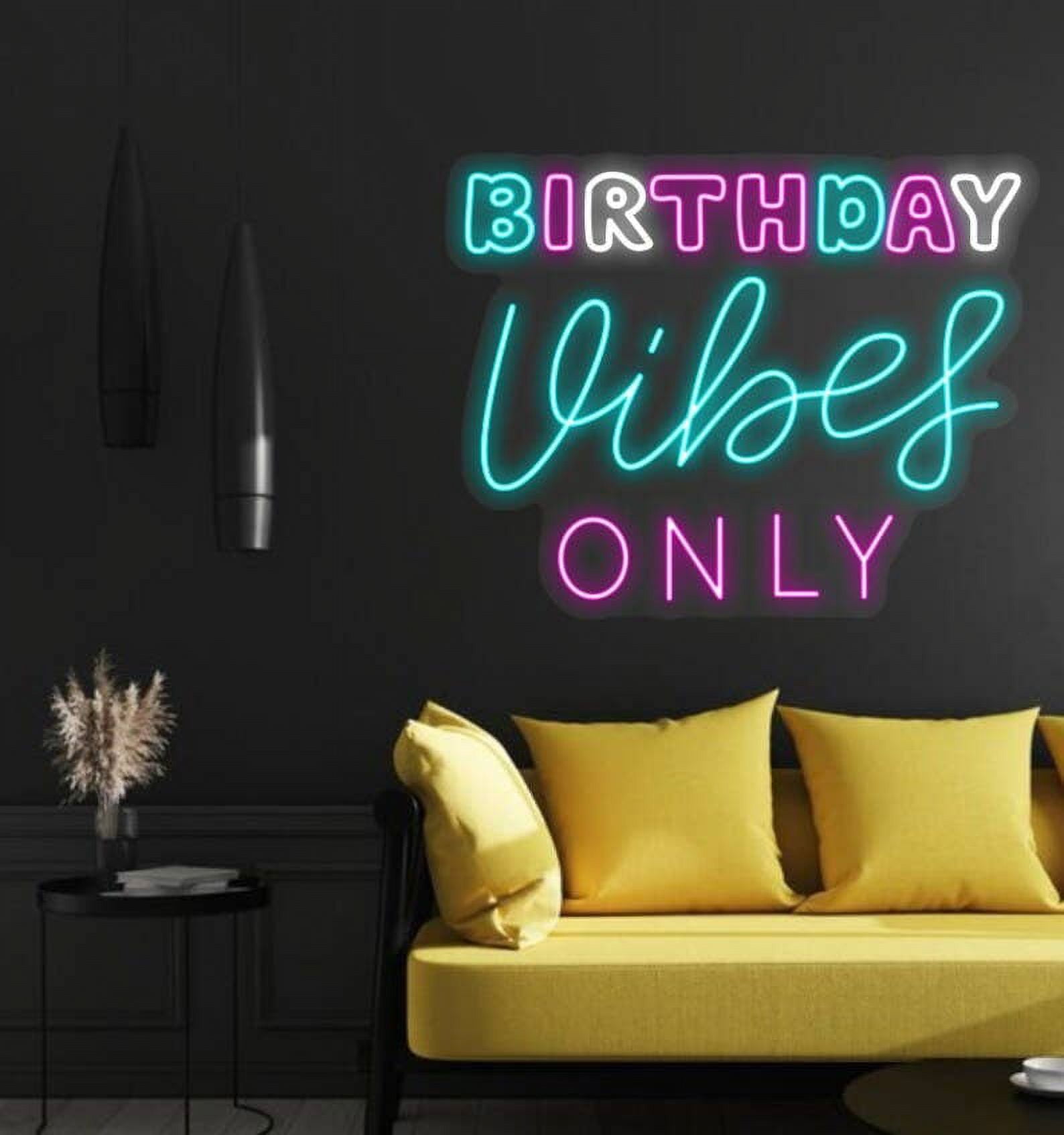 Glowneon Birthday Vibes ONeon Sign, Birthday Party Long-lasting Decor ...